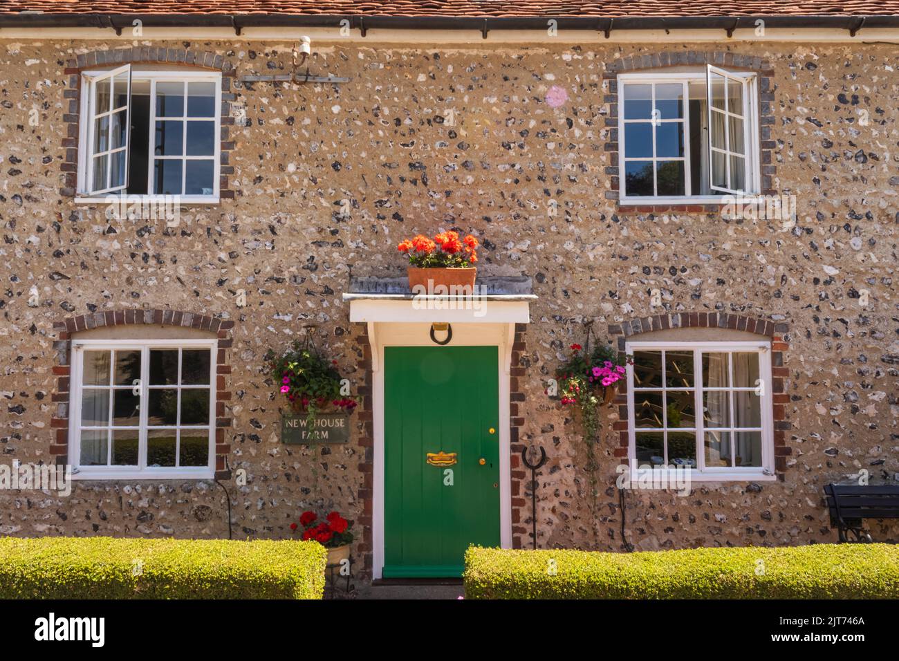 England, East Sussex, Eastbourne, East Dean Village, Colourful Door and ...