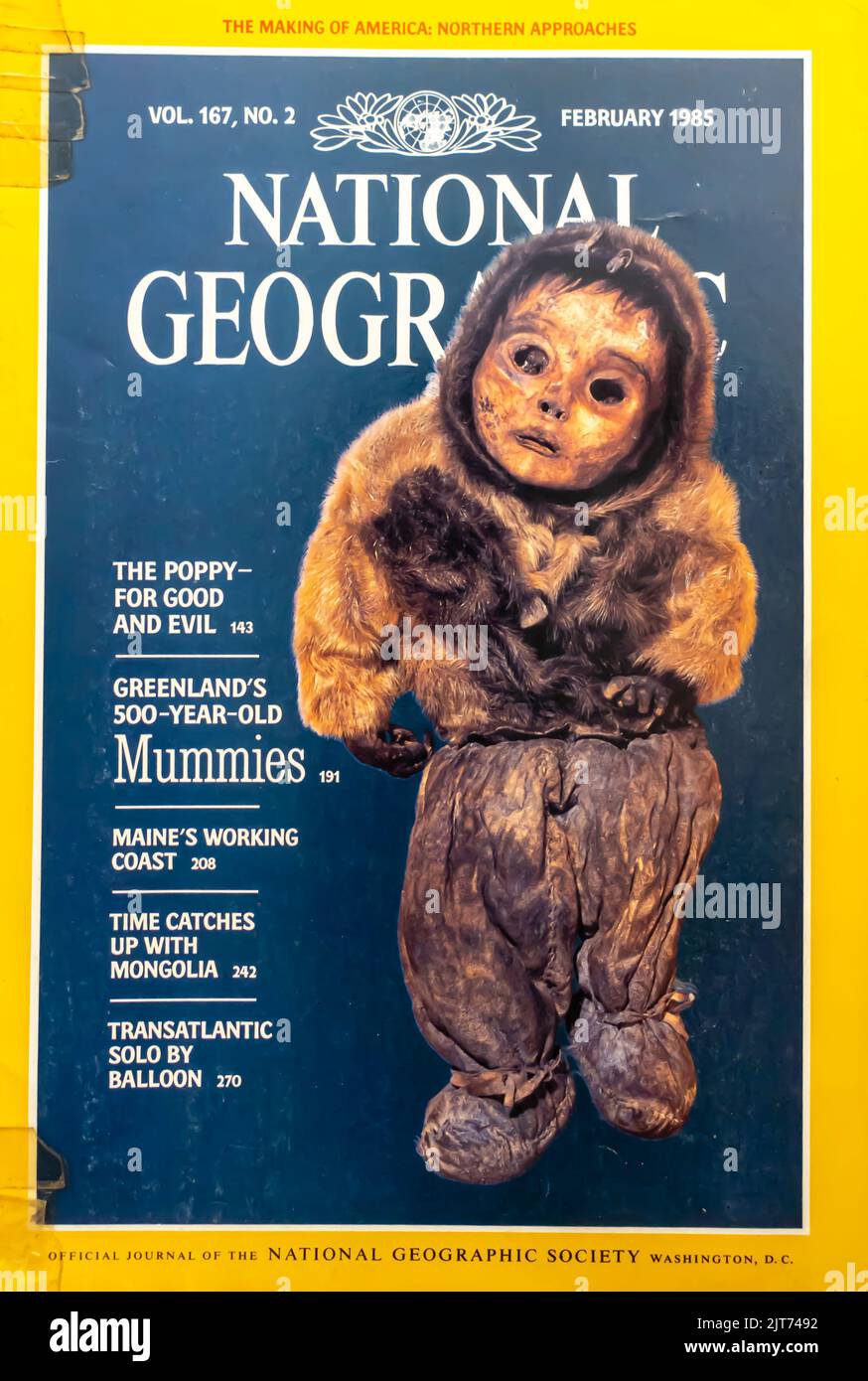 National Geographic magazine cover, February 1985 Stock Photo - Alamy