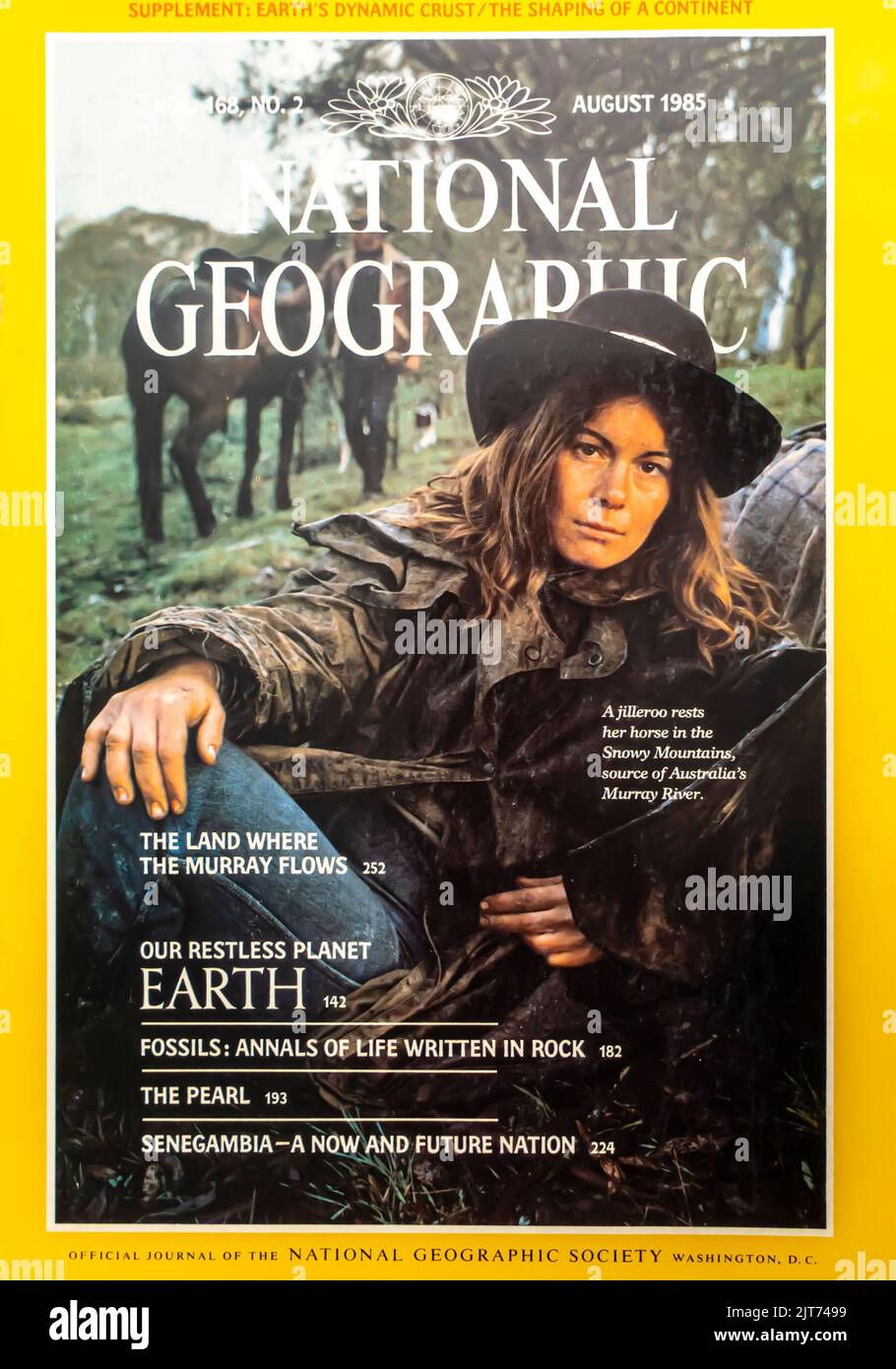 National Geographic magazine cover, August 1985 Stock Photo - Alamy