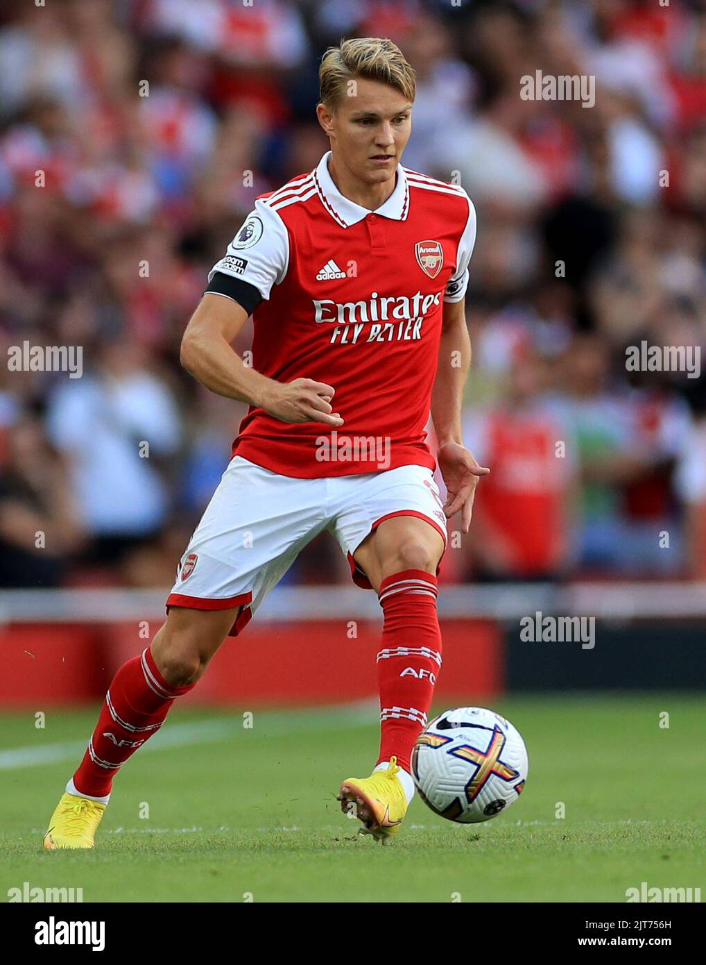 Arsenal's Martin Odegaard in action during the Premier League match at ...