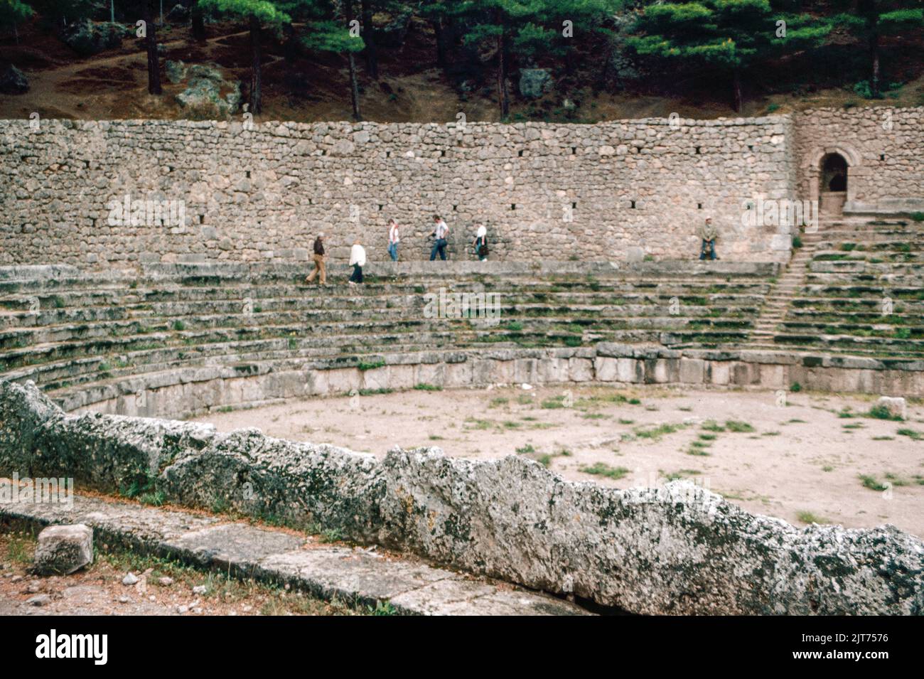 March 1980. Archival scan from a slide. Stadium with seating lines ...