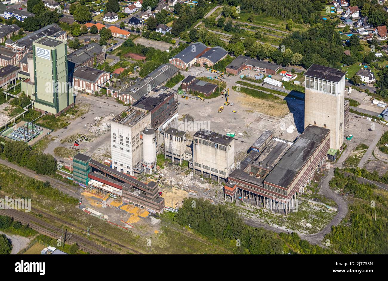 Aerial view, deconstruction of Westerholt colliery, former DSK Lippe ...