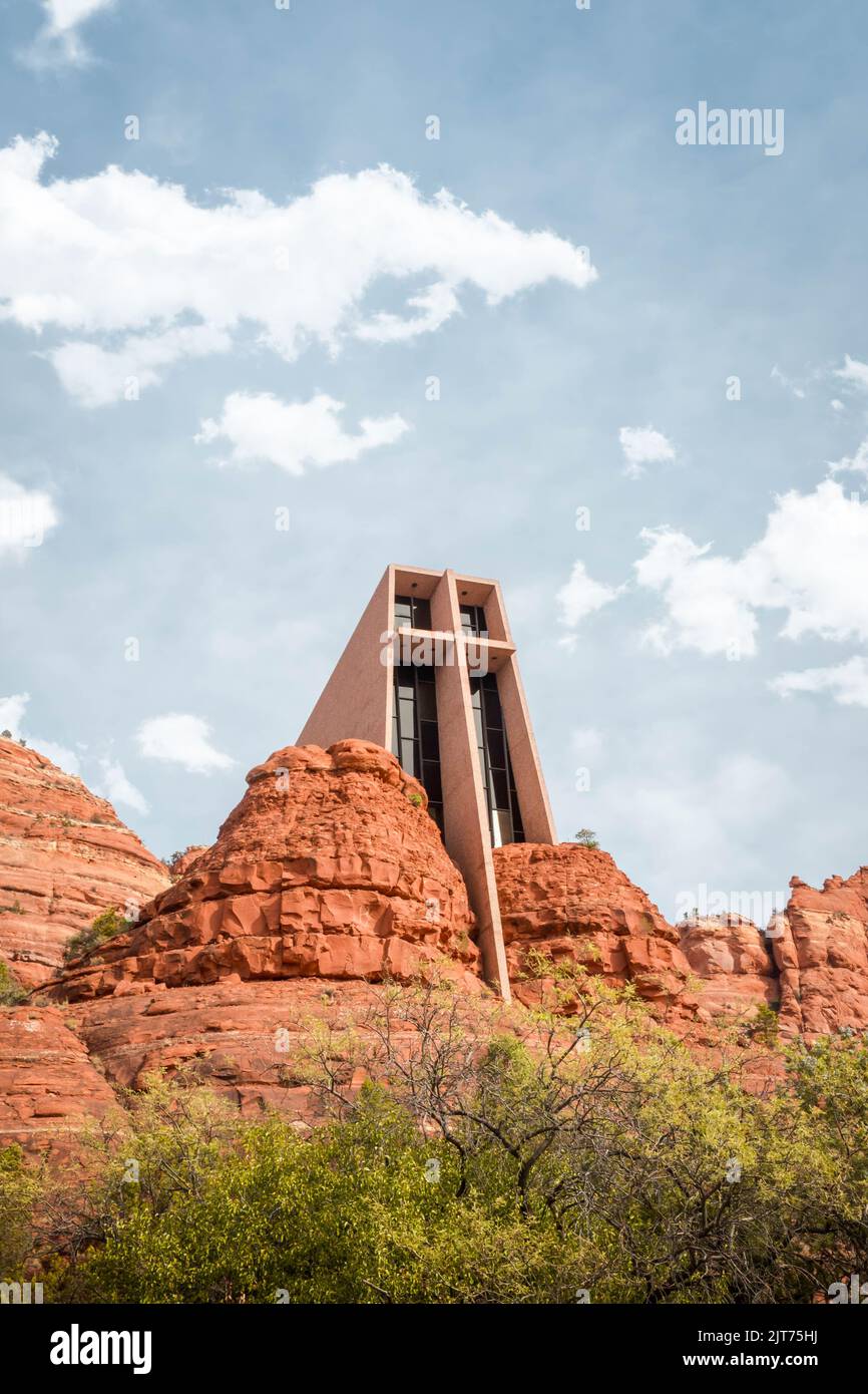 The Chapel of the Holy Cross stands majestically among Sedona's red ...