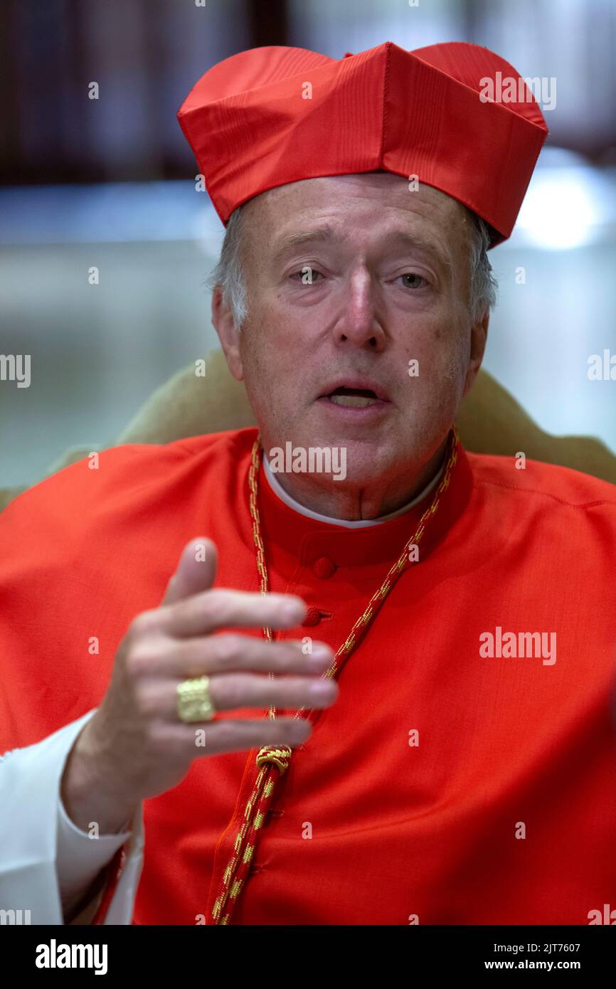 Vatican City, Vatican, 27 August 2022. The newly elected cardinal Robert Walter McElroy poses ...