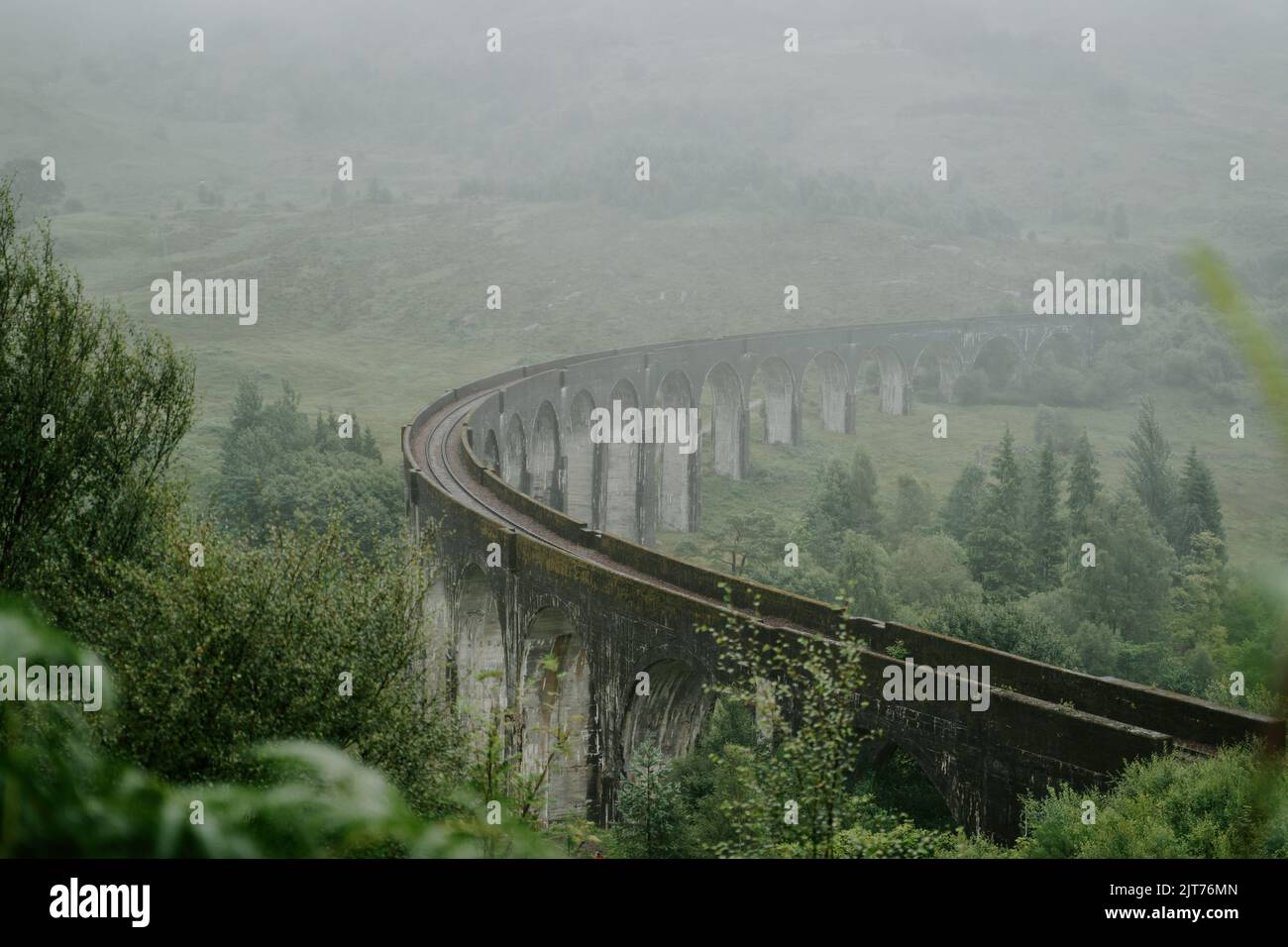 Glenfinnan viaduct in moody Scotland Stock Photo - Alamy