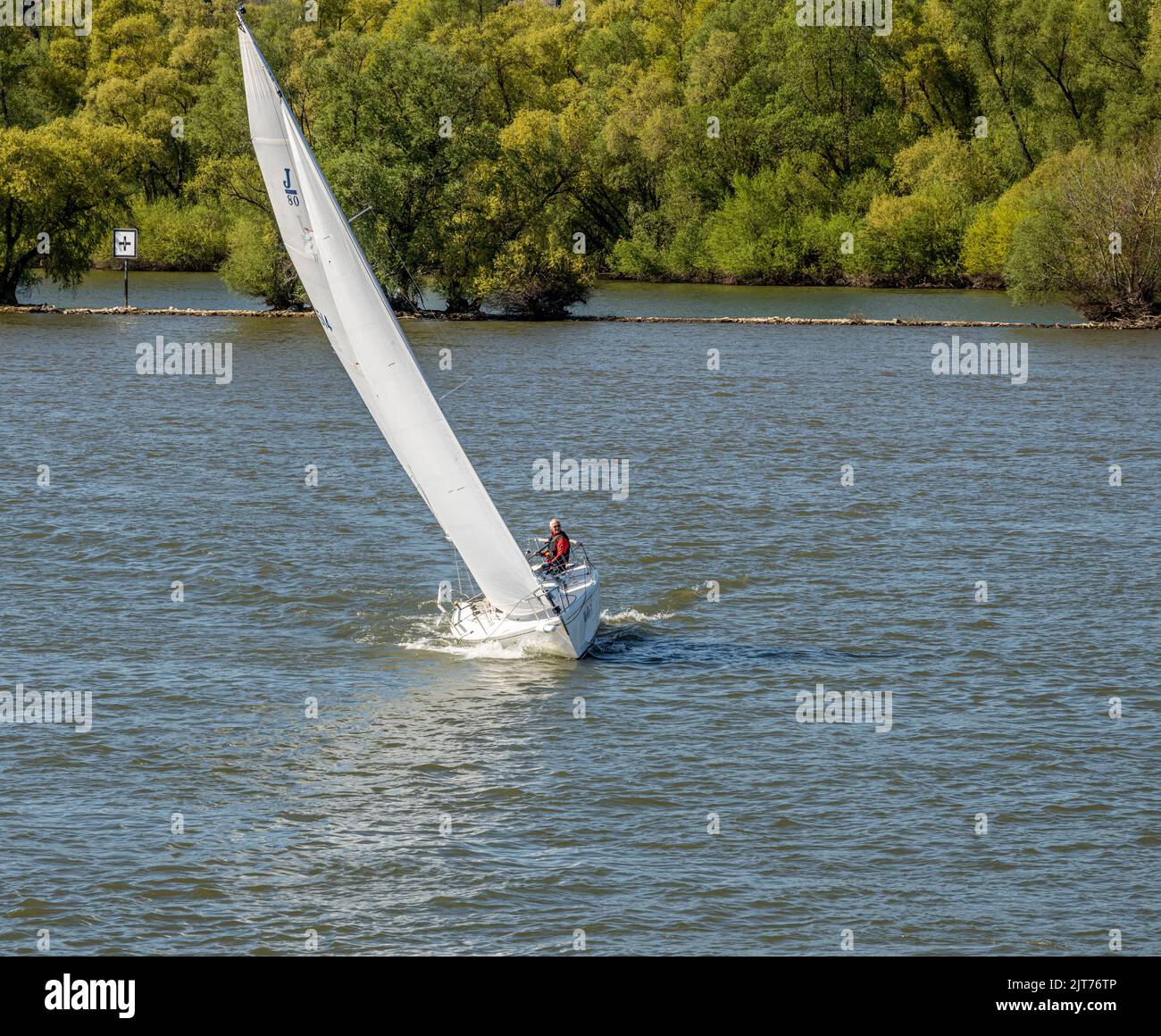 Sailing on the Rhine Near Schierstein Stock Photo - Alamy