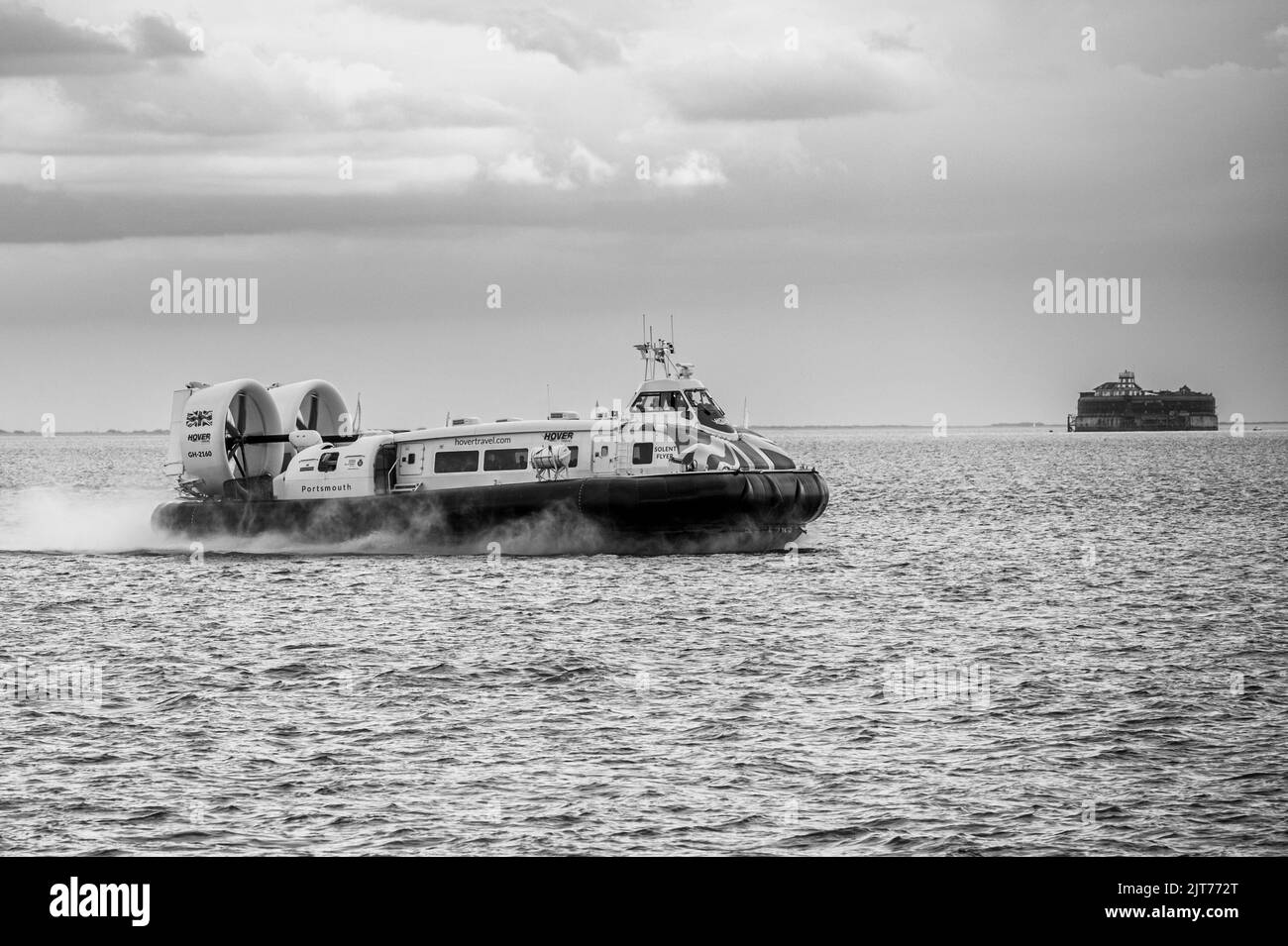 Portsmouth to Ryde, Isle of Wight, Hovercraft coming into port Stock ...