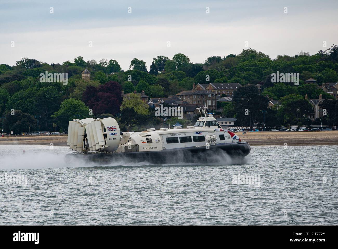 Portsmouth to Ryde, Isle of Wight, Hovercraft coming into port Stock ...