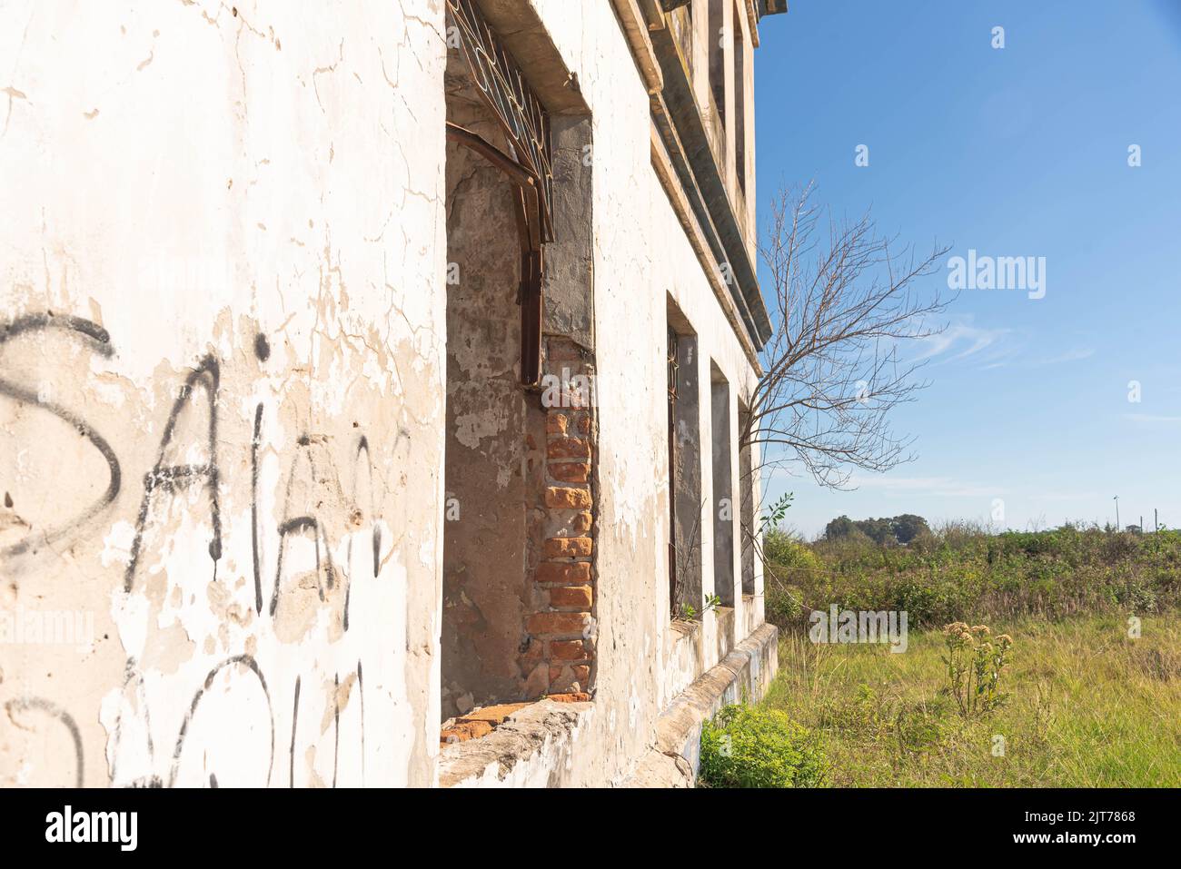 Ancient architecture from the beginning of the 20th century. Abandoned ...