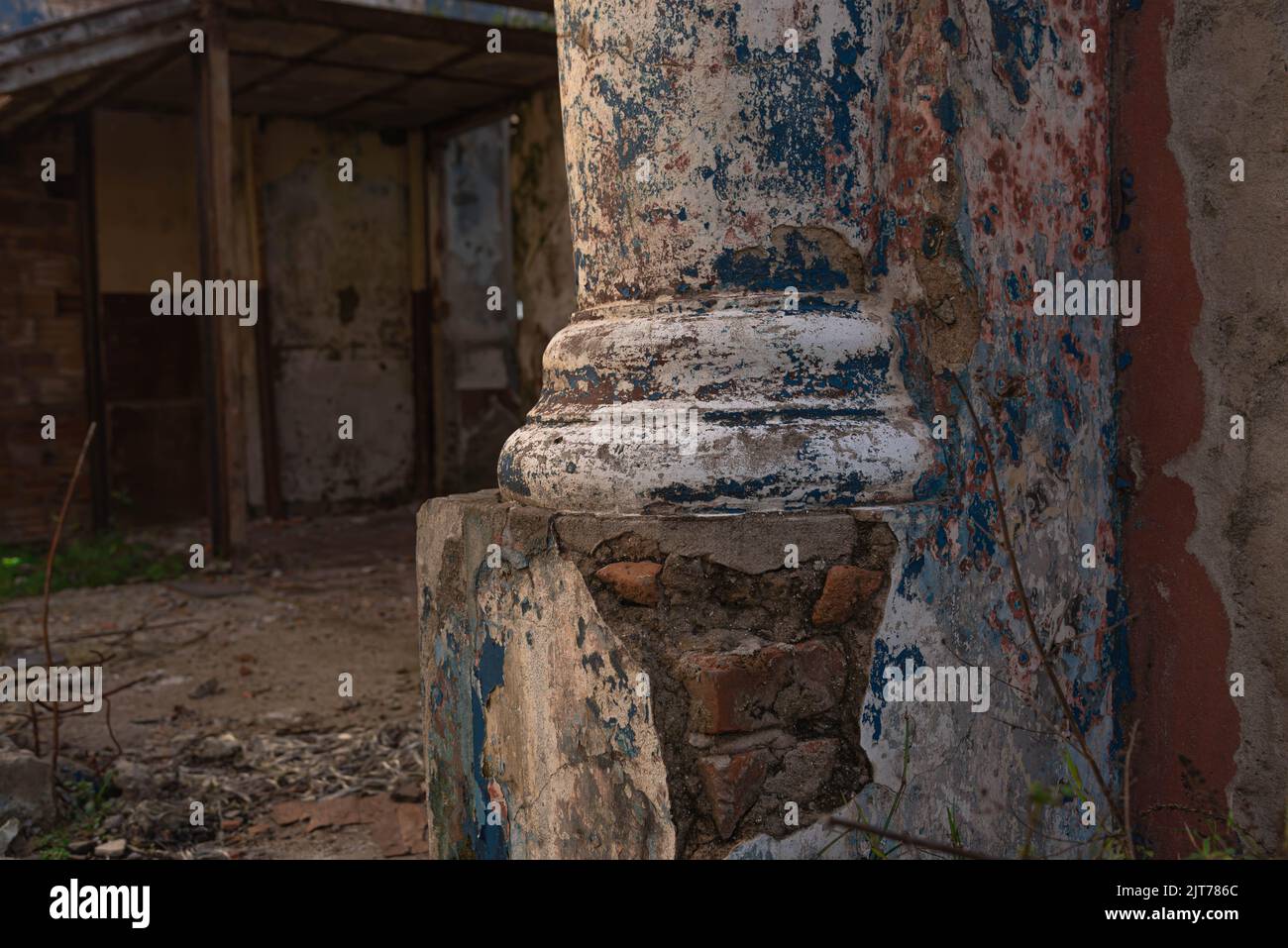 Ancient architecture from the beginning of the 20th century. Abandoned ...