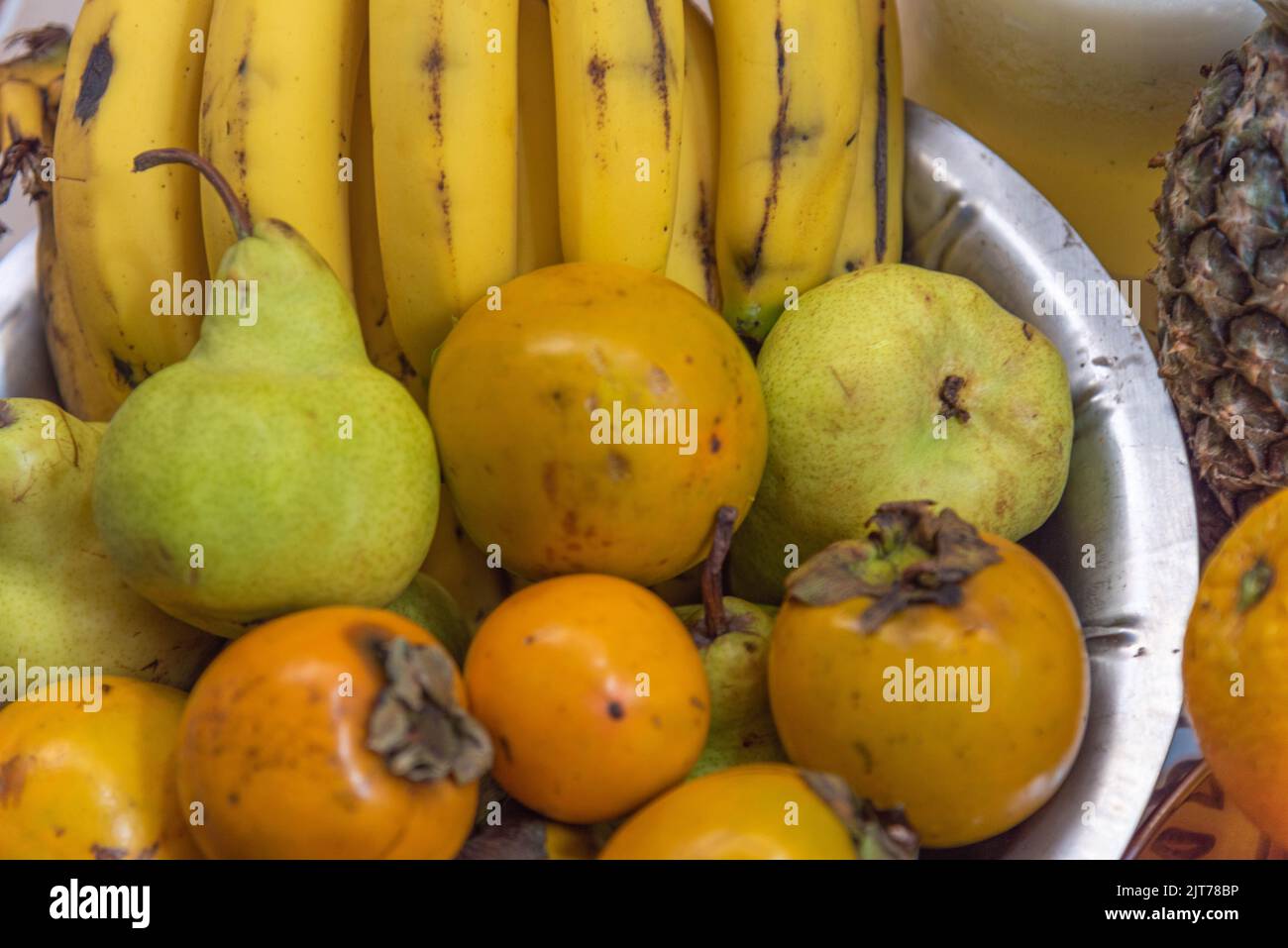 basket with tropical fruits from Brazil. Healthy eating. typical ...