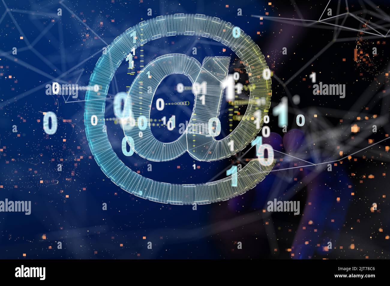 A floating and futuristic email icon Stock Photo - Alamy