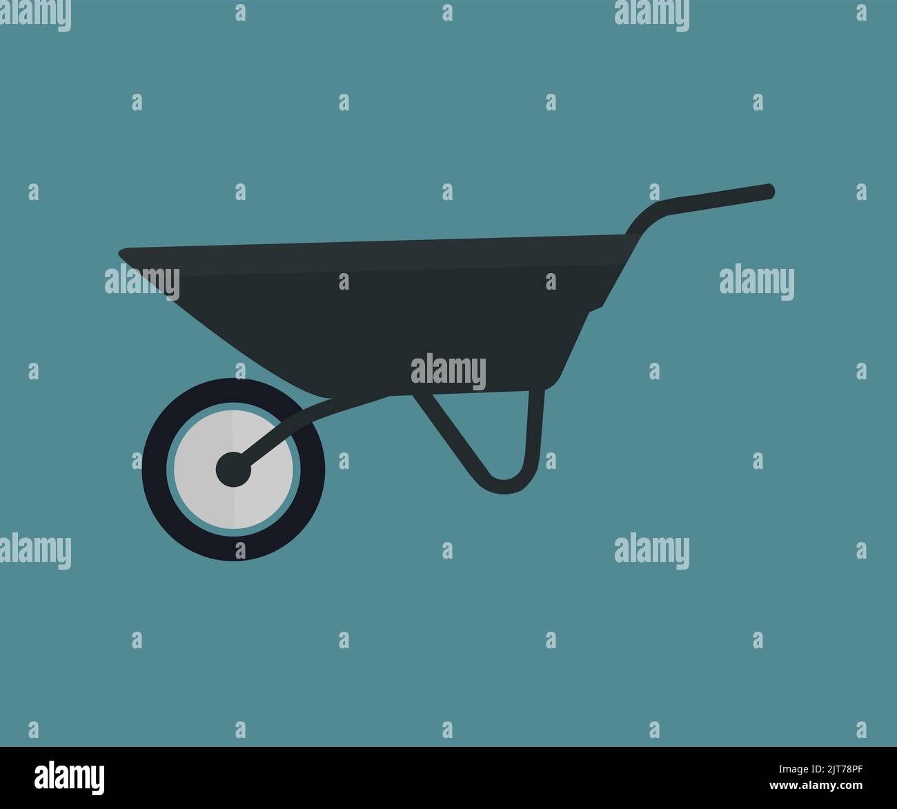 Wheelbarrow, Garden wheelbarrow full of weeds and branches logo design ...