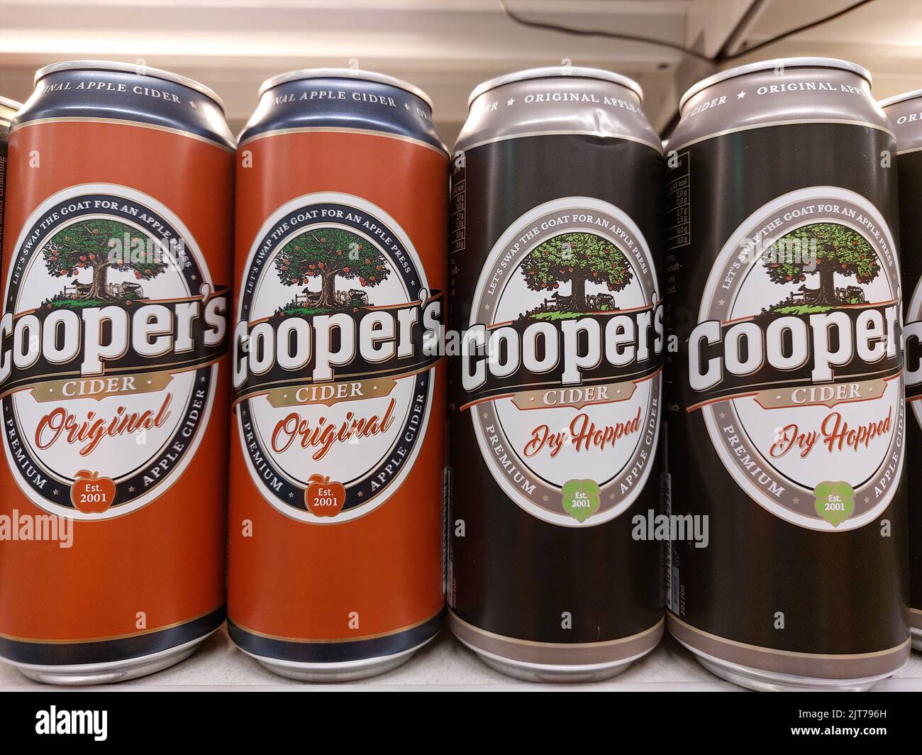 Cooper cider cans in a supermarket Stock Photo - Alamy
