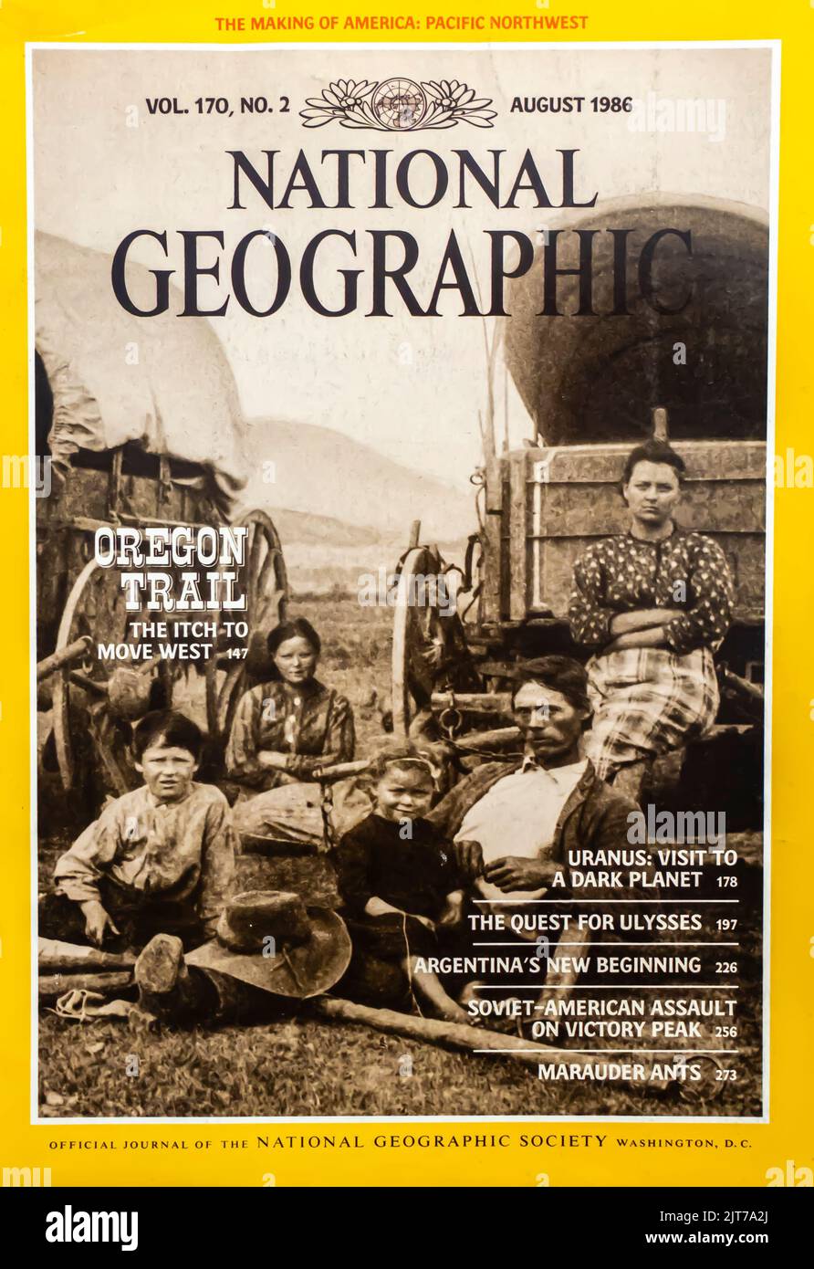 National Geographic magazine cover, August 1986 Stock Photo - Alamy