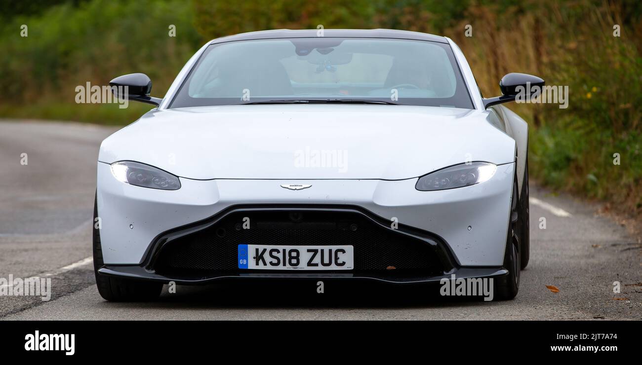 2018 white 4 litre Aston Martin Vantage Stock Photo - Alamy