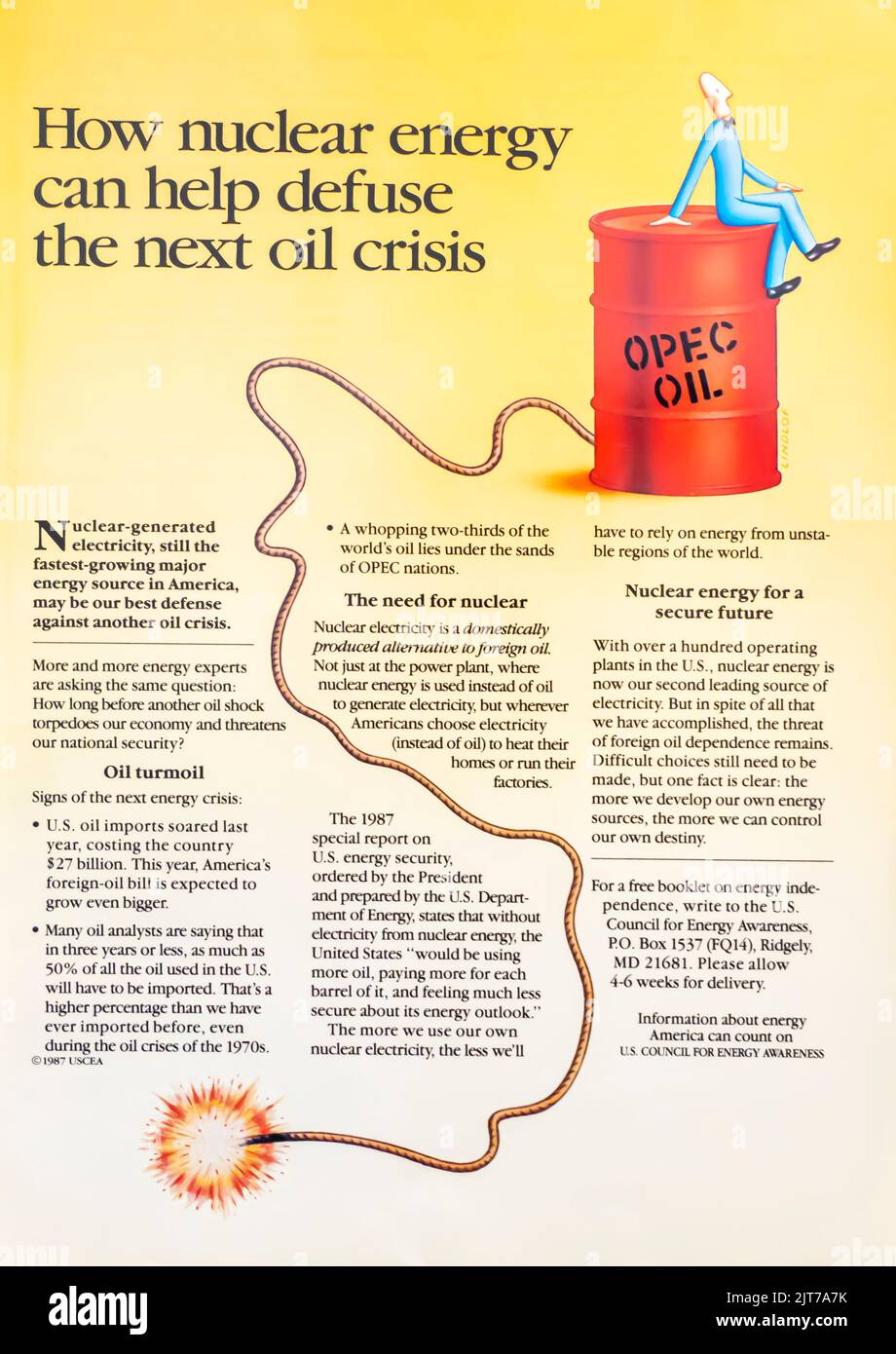 Nuclear energy information advert placed in a NatGeo magazine, November ...