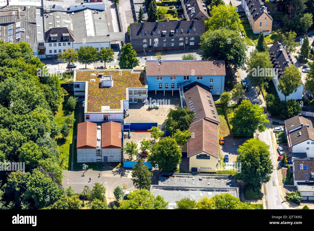 Aerial photo, Städtische Realschule, Leubeck, Heiligenhaus, Ruhr area ...