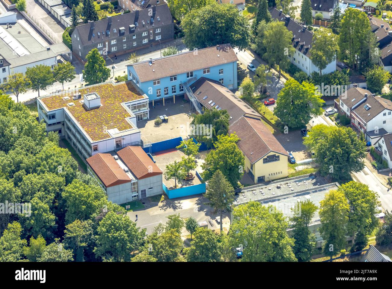 Aerial photo, Städtische Realschule, Leubeck, Heiligenhaus, Ruhr area ...