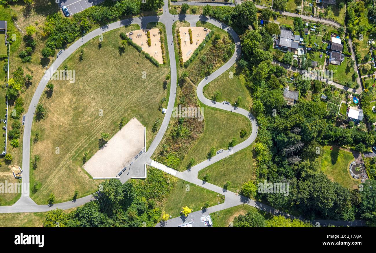 Aerial photo, Thormälenpark with shapes and colors, Leubeck ...