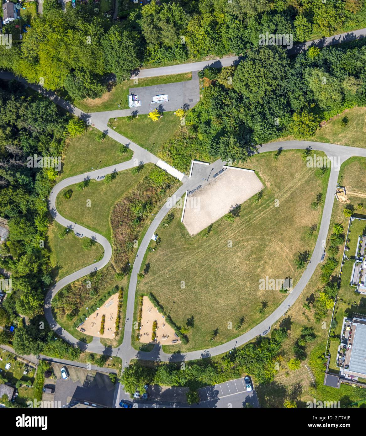 Aerial photo, Thormälenpark with shapes and colors, Leubeck ...