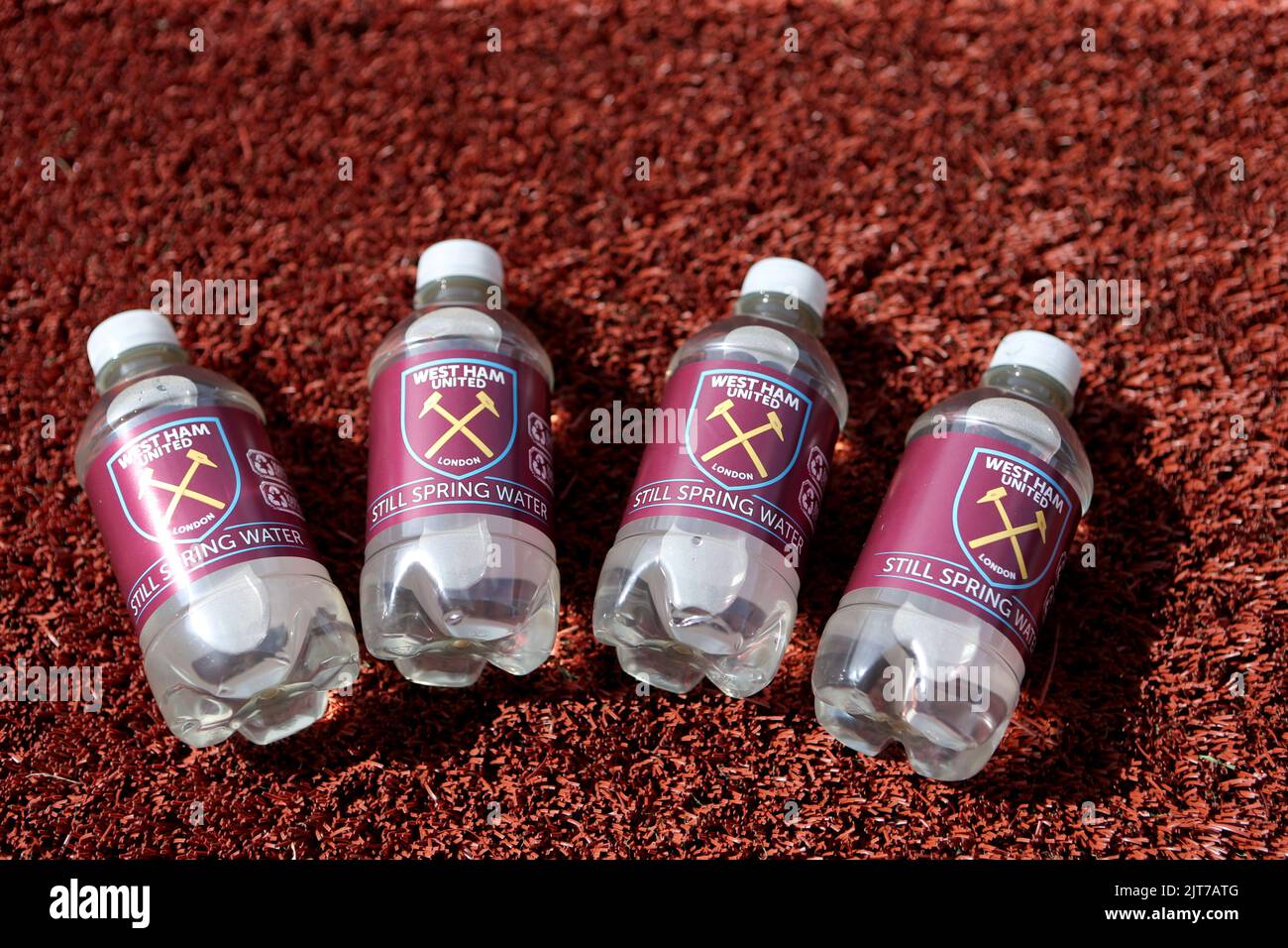 West Ham United branded water bottles seen ahead of the Premier League ...
