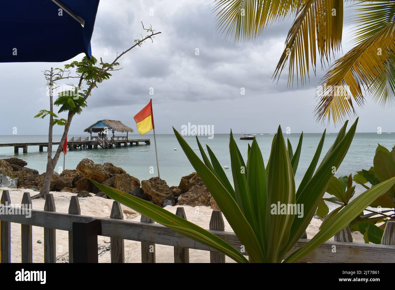 Jetty in the Pigeon Point Heritage Park, Pigeon Point, Tobago Stock ...