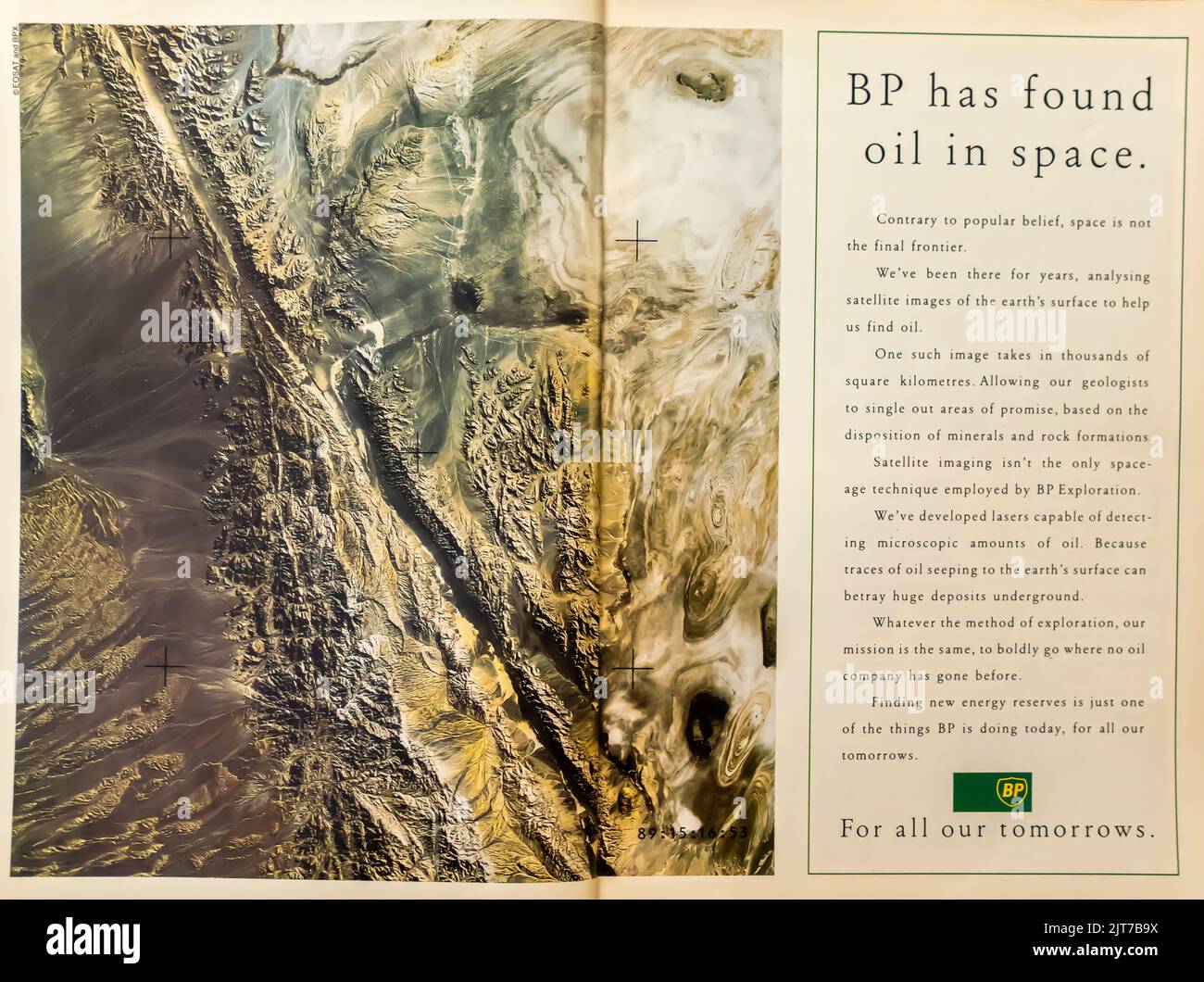 BP British Petroleum advertisement placed inside a NatGeo magazine ...