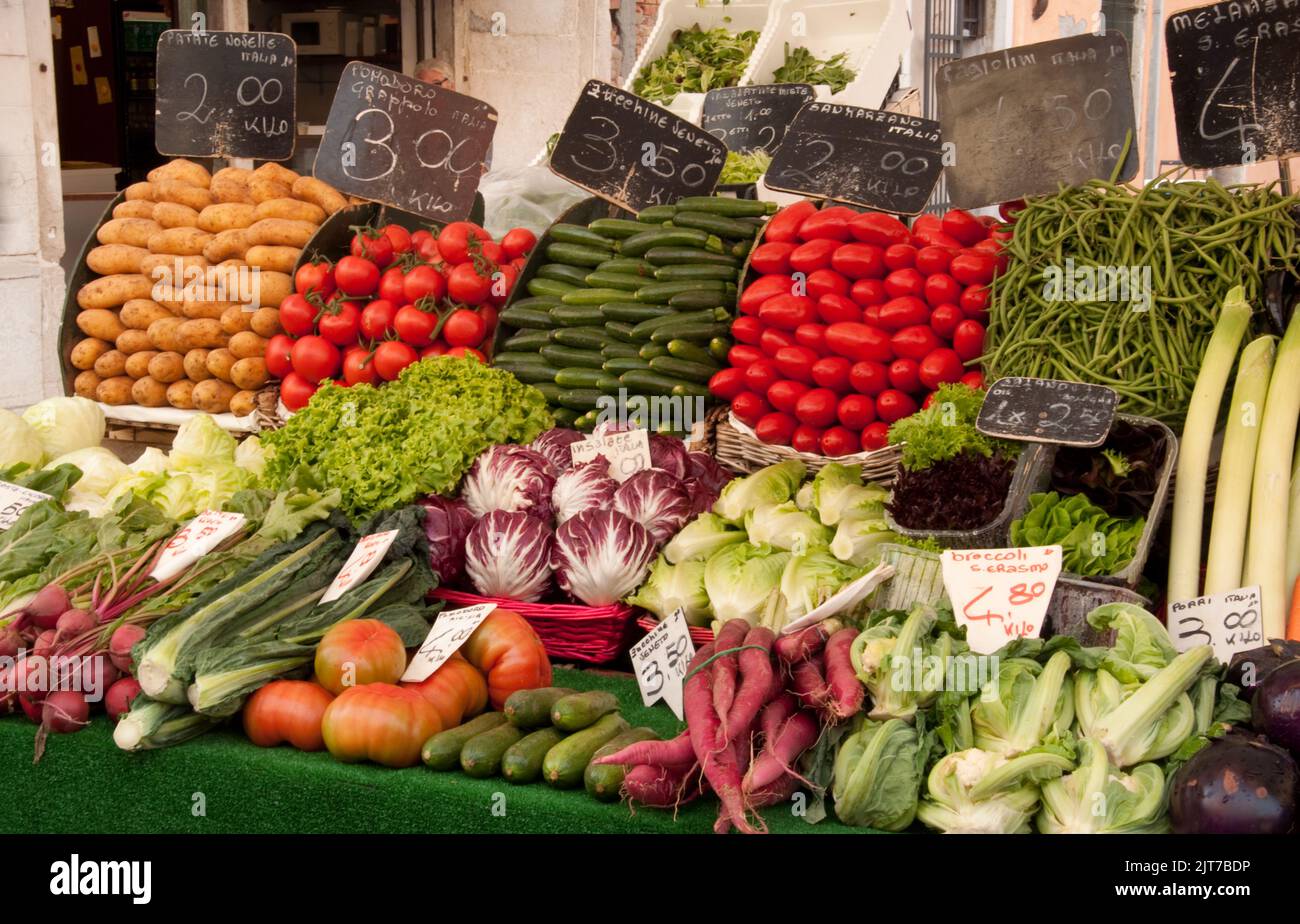 Vegetable stall, Market, Venice, Italy Stock Photo - Alamy