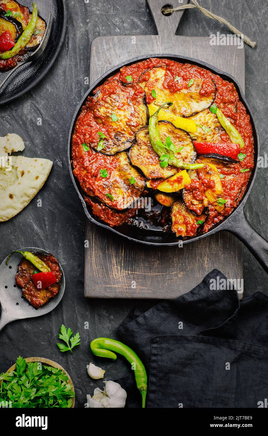 Arabic cuisine; Egyptian traditional food Moussaka. It contains fried ...