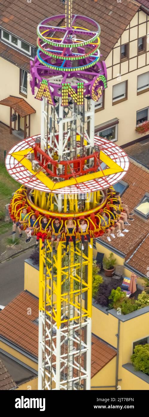 Aerial view, Cranger Kirmes in Herne-Crange, more than 50 rides invite ...