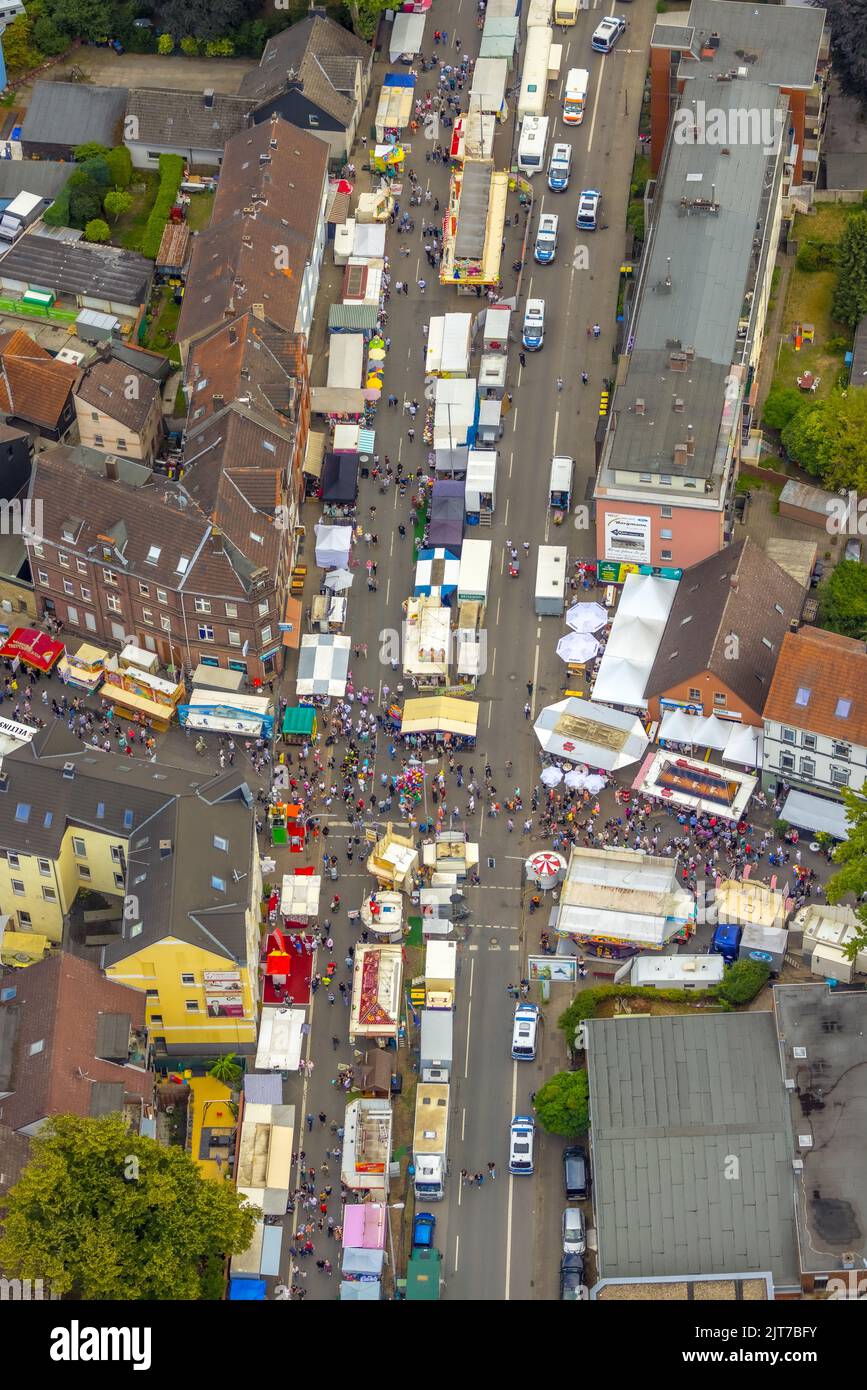 Aerial view, Cranger Kirmes in Herne-Crange, more than 50 rides invite ...