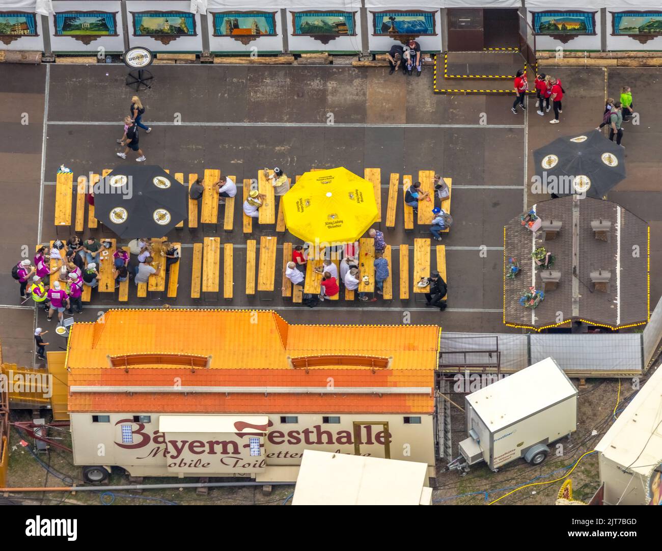Aerial view, Cranger Kirmes in Herne-Crange, more than 50 rides invite ...