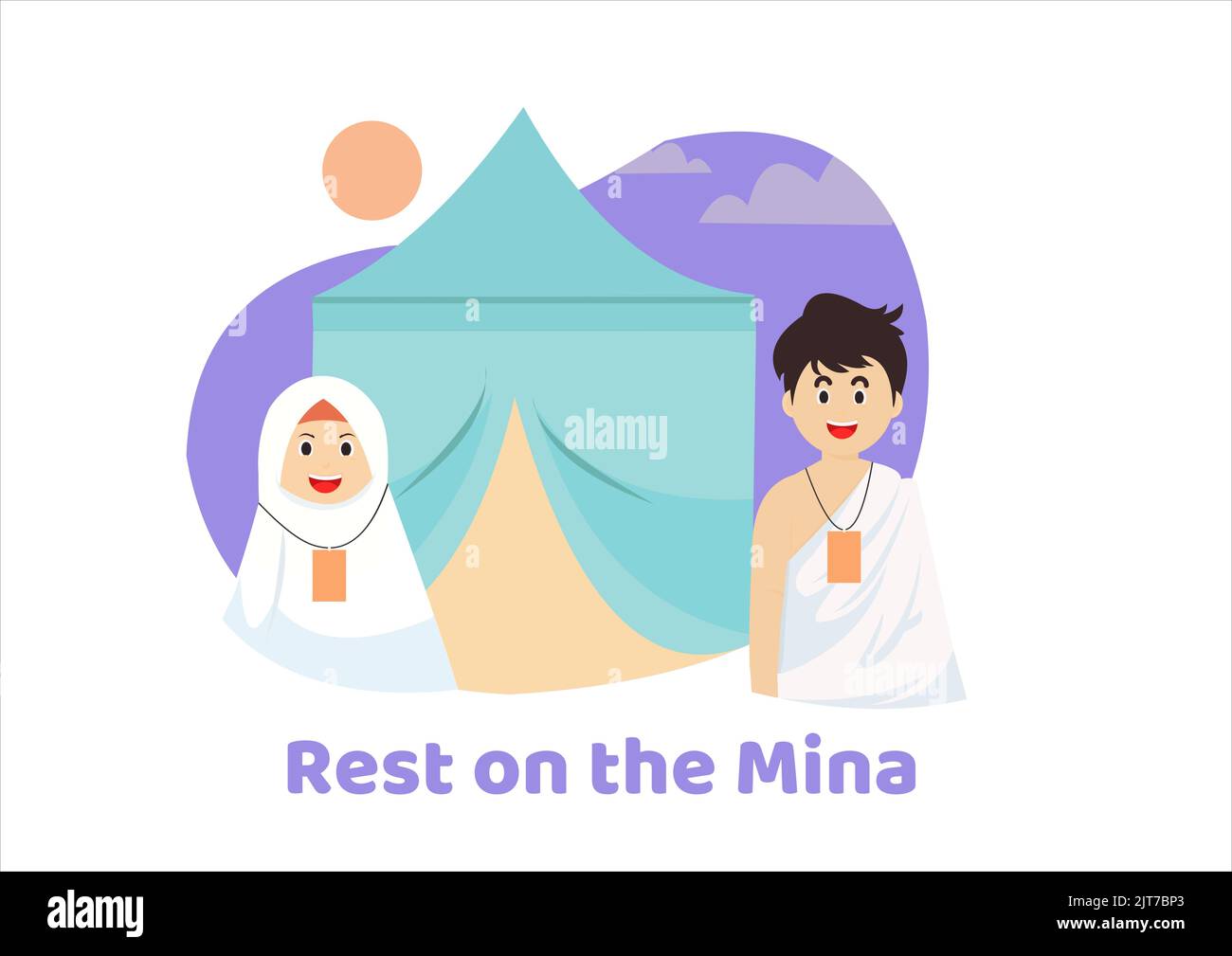 An adverting template for resting in the Mina with editable text and ...