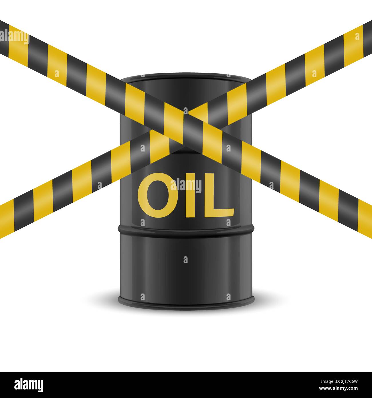 Oil Embargo. Vector 3d Realistic Metal Enamel Oil Barrel Isolated on ...