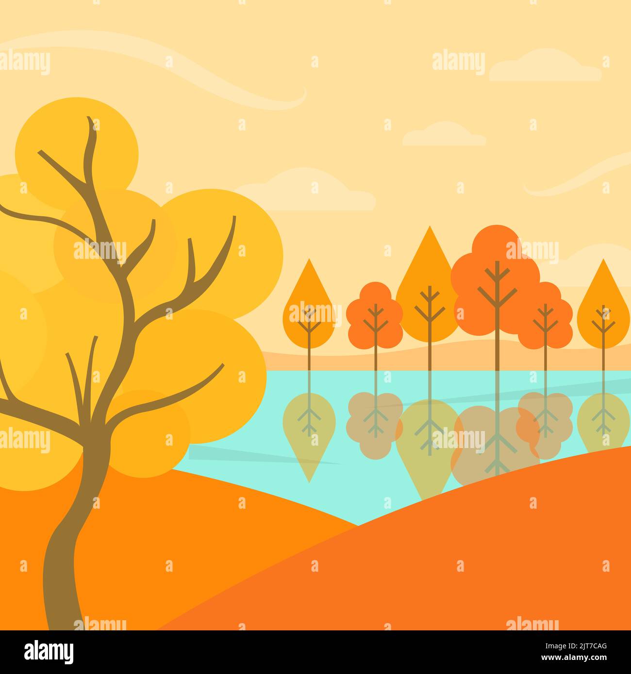 Horizontal trees and lake Stock Vector Images - Alamy