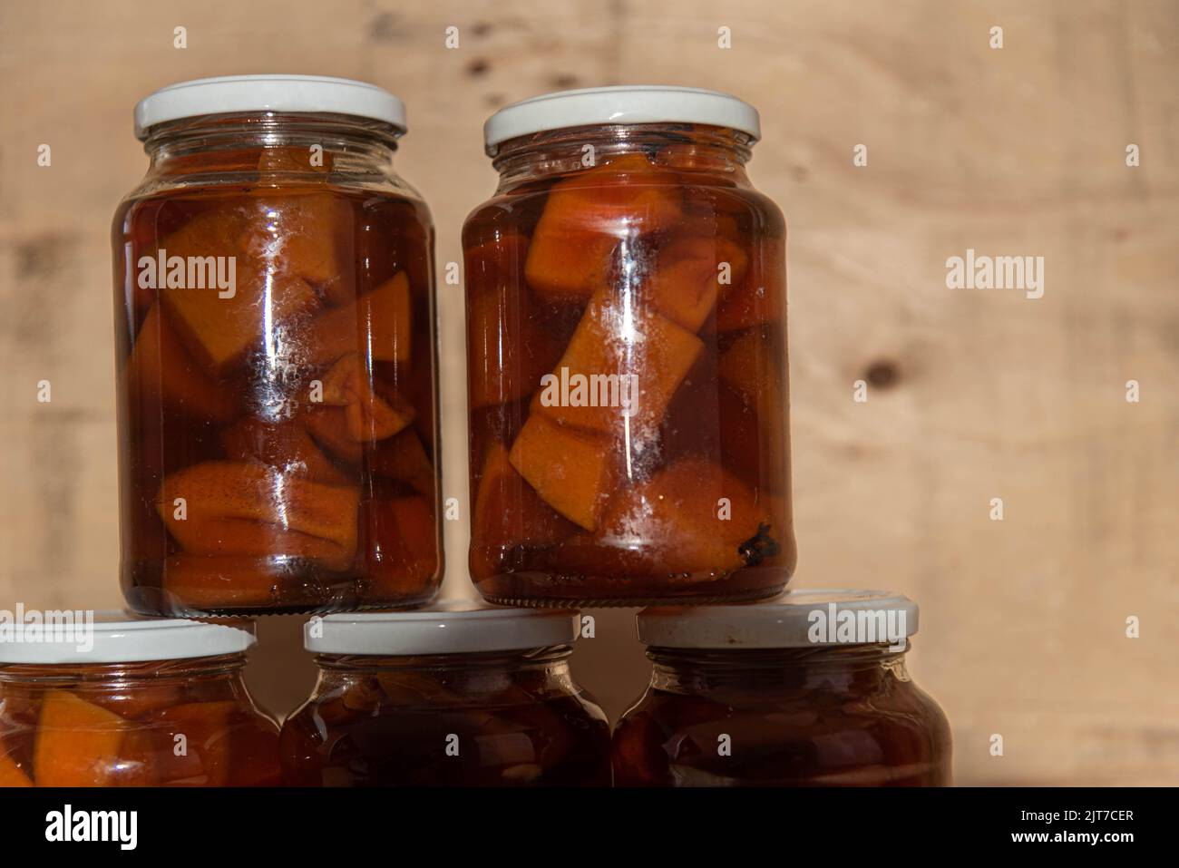 Glass with homemade pumpkin candy. Pumpkin candy. dessert. Grandma's ...