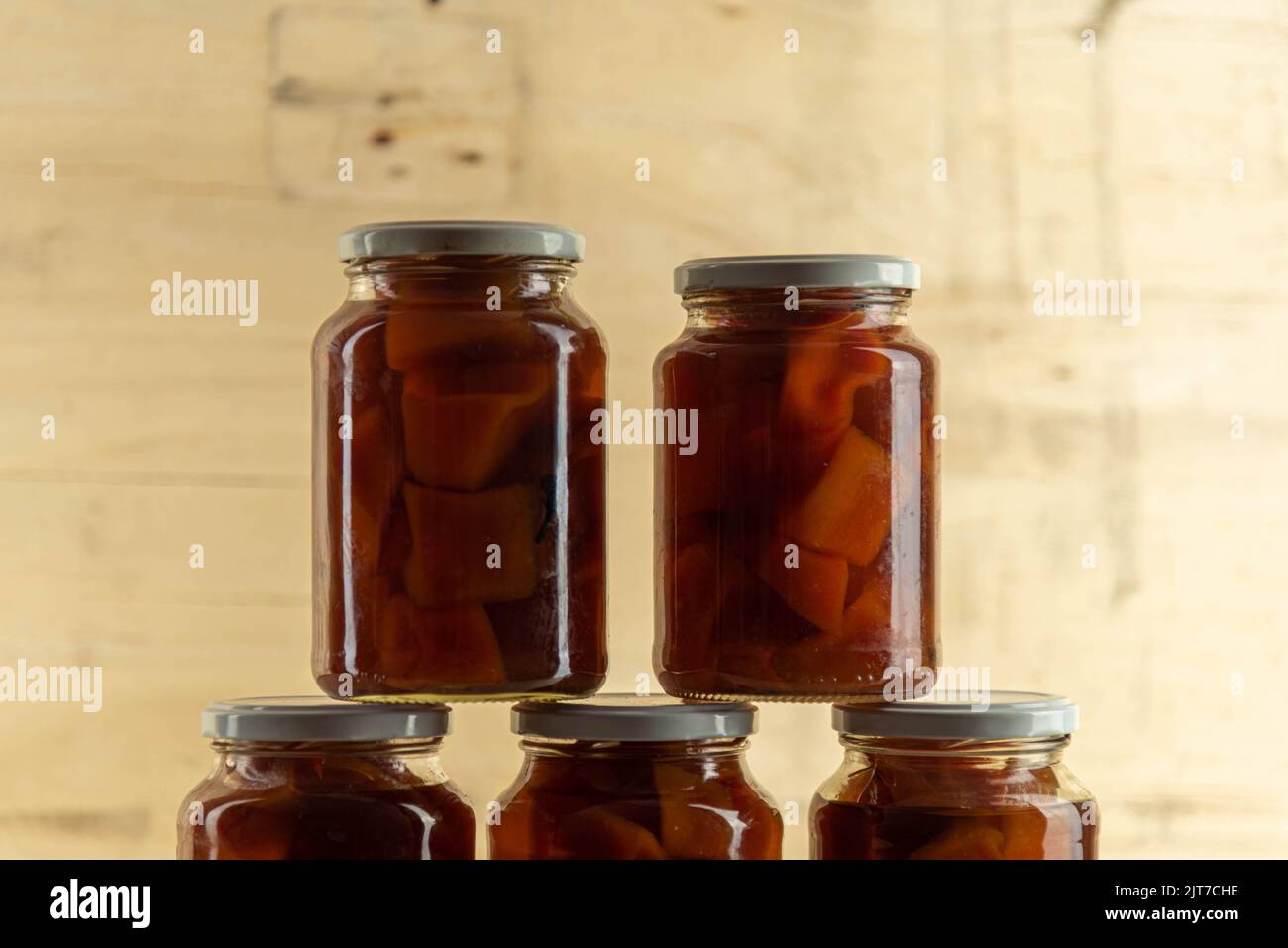 Glass with homemade pumpkin candy. Pumpkin candy. dessert. Grandma's ...