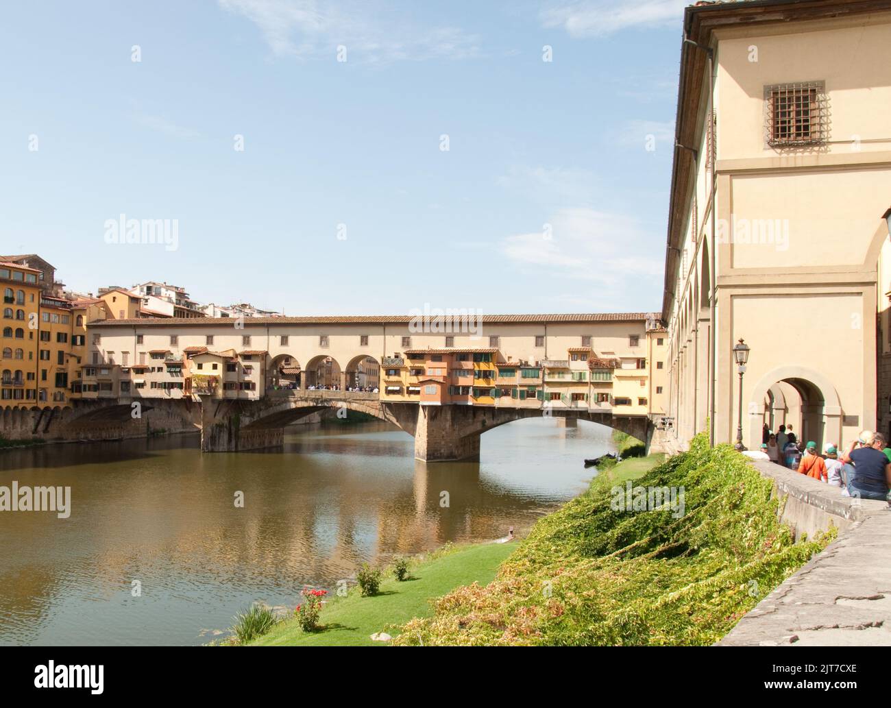Ponte Vecchio, Florence, Tuscany, Italy. This old bridge is famous for ...