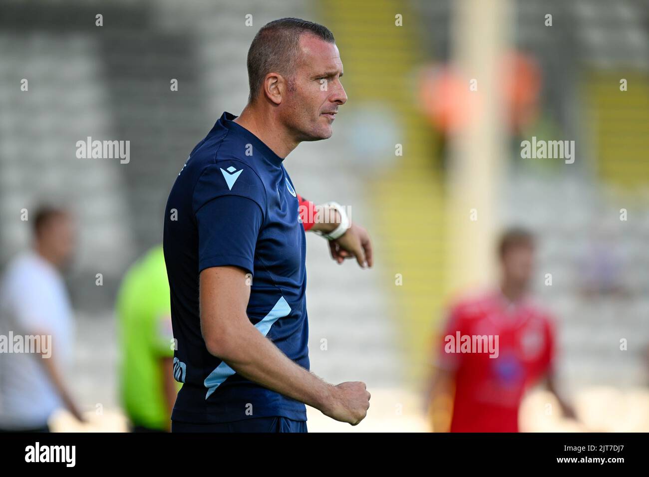Roeselare, Belgium. 28th Aug, 2022. Club NXT's head coach Nicky Hayen ...