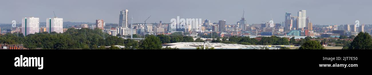 A panoramic view of Leeds City Centre skyline taken from Hunslet Stock ...
