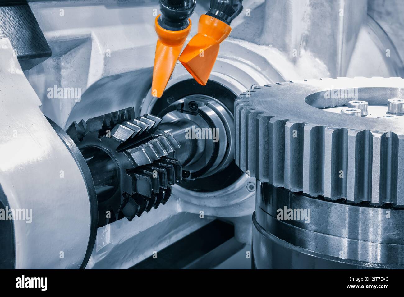 industrial metalworking cutting process by milling cutter Stock Photo ...