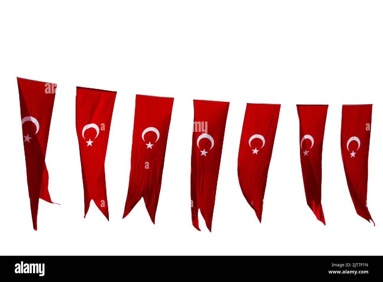 National Flag Republic of Turkey. White crescent moon and star on red ...