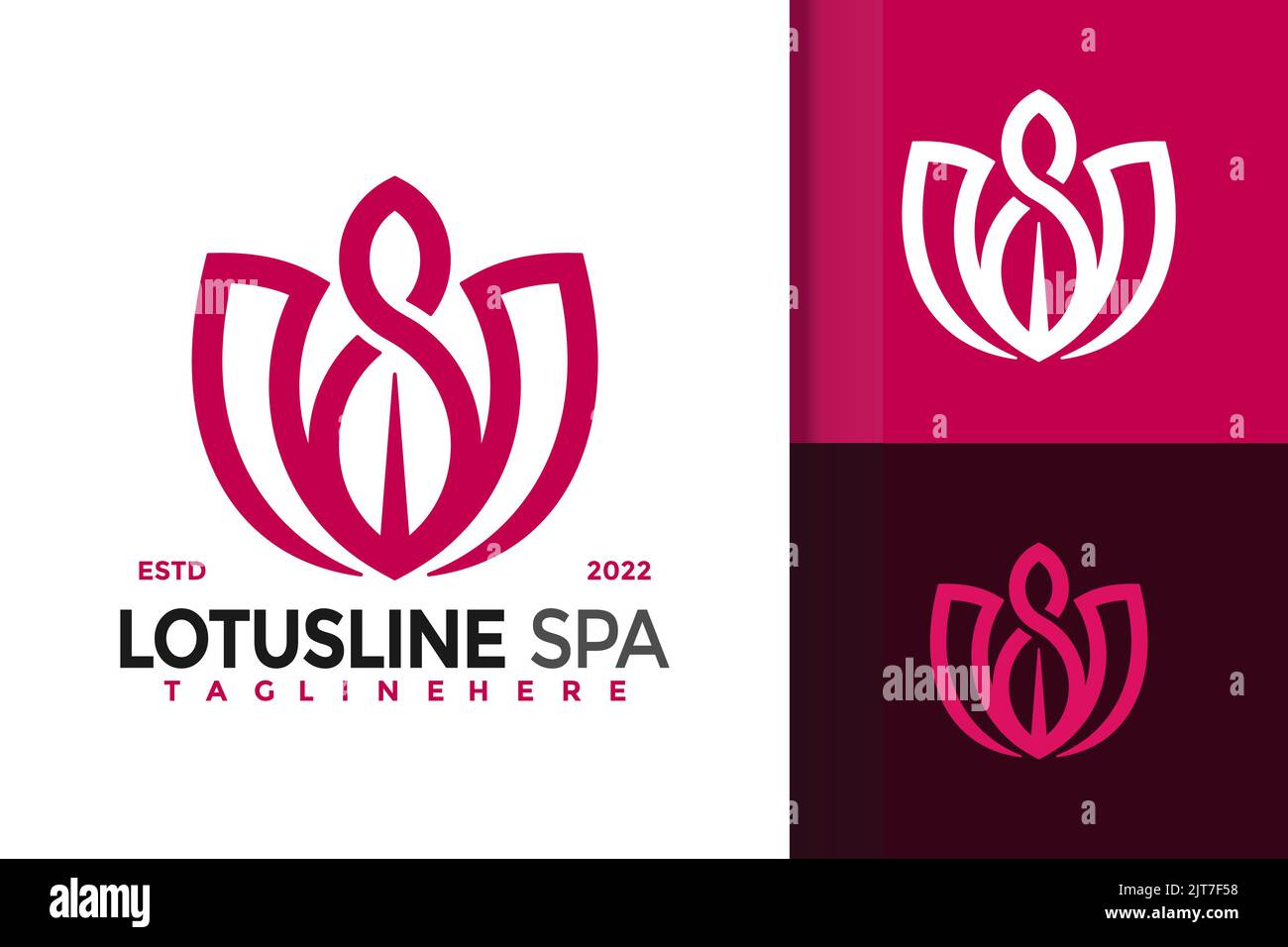 A Lotus Line Spa Modern Logo Design Vector Template Stock Vector Image ...