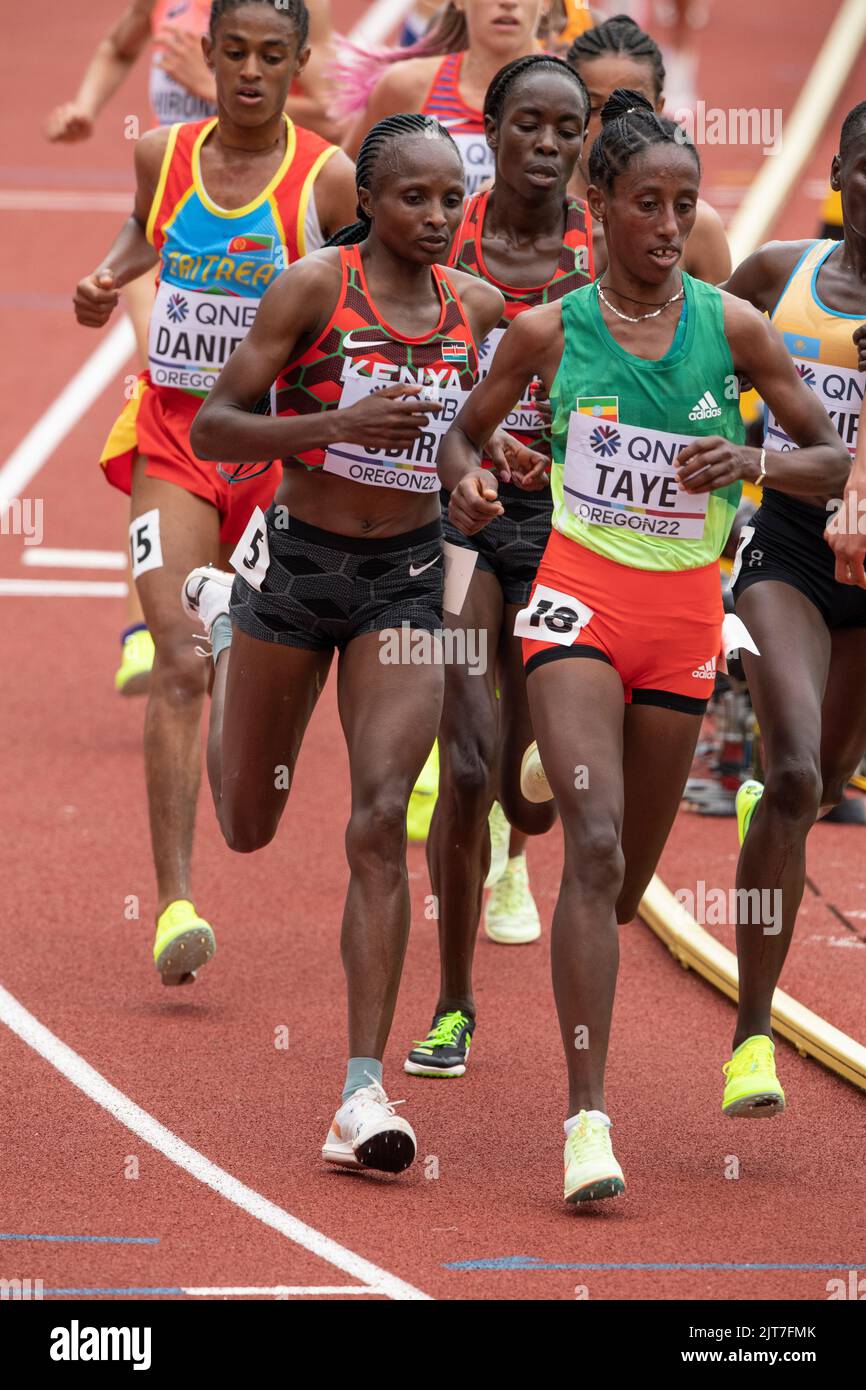 Hellen Obiri of Kenya competing in the women’s 10,000m final at the ...