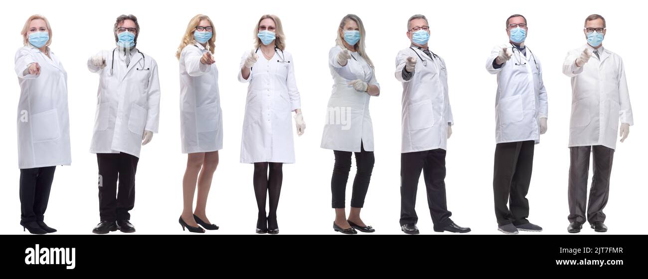 group of doctors in mask isolated on white Stock Photo - Alamy