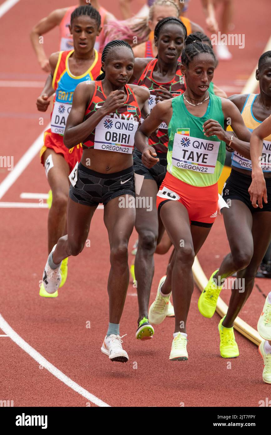 Hellen Obiri of Kenya competing in the women’s 10,000m final at the ...