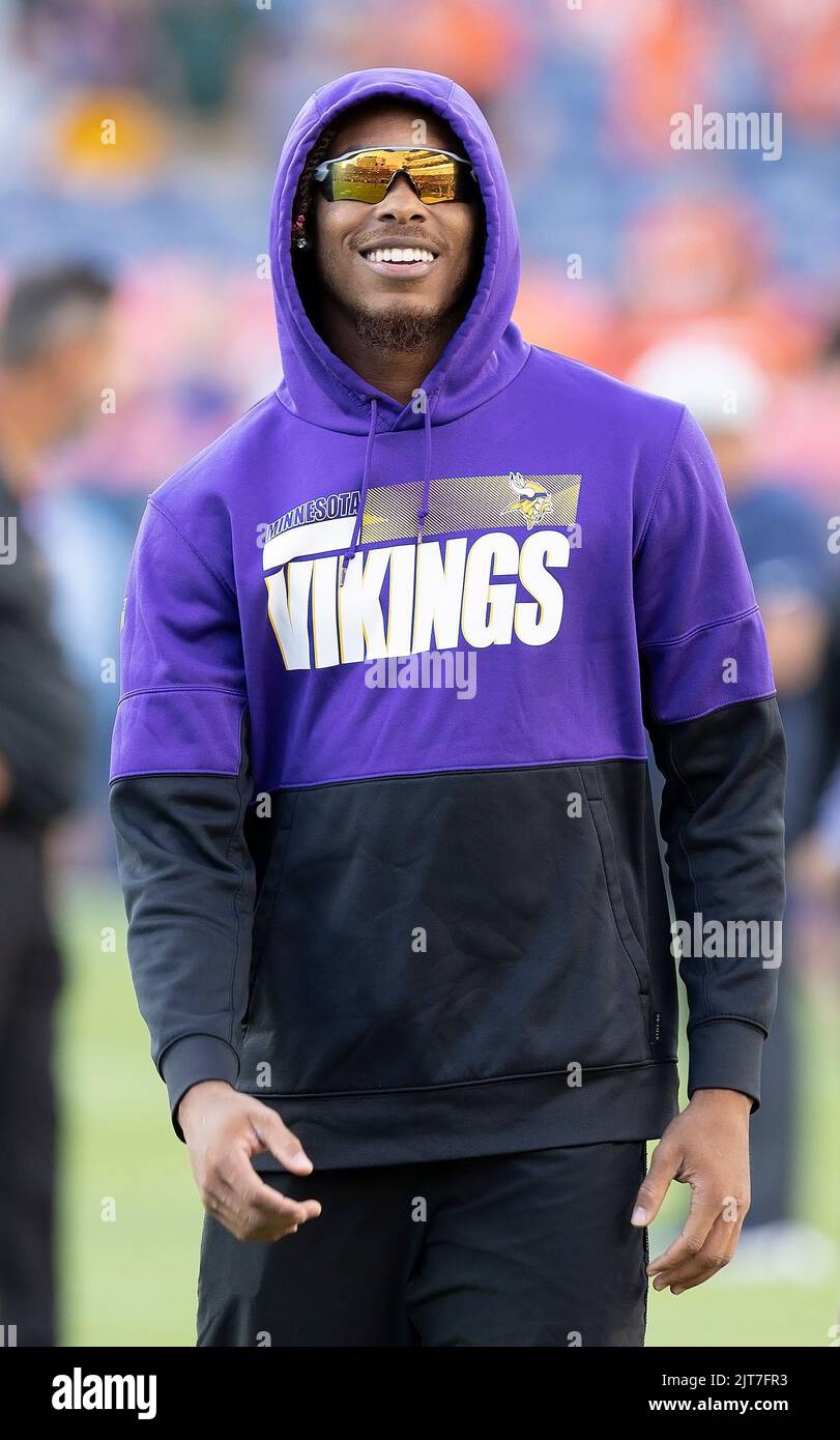 Denver, Colorado, USA. 27th Aug, 2022. Vikings WR JUSTIN JEFERSON is ...