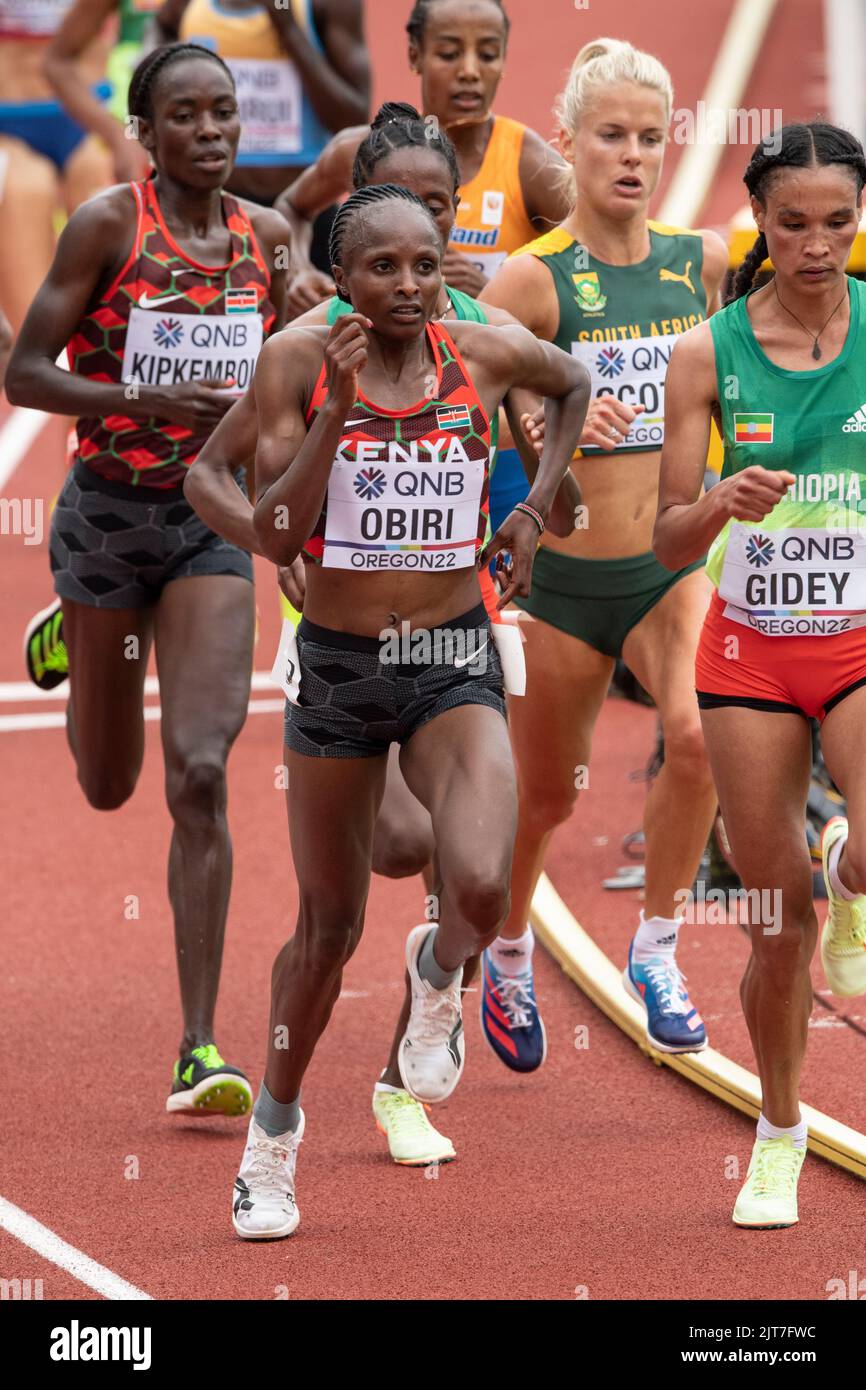 Hellen Obiri of Kenya competing in the women’s 10,000m final at the ...