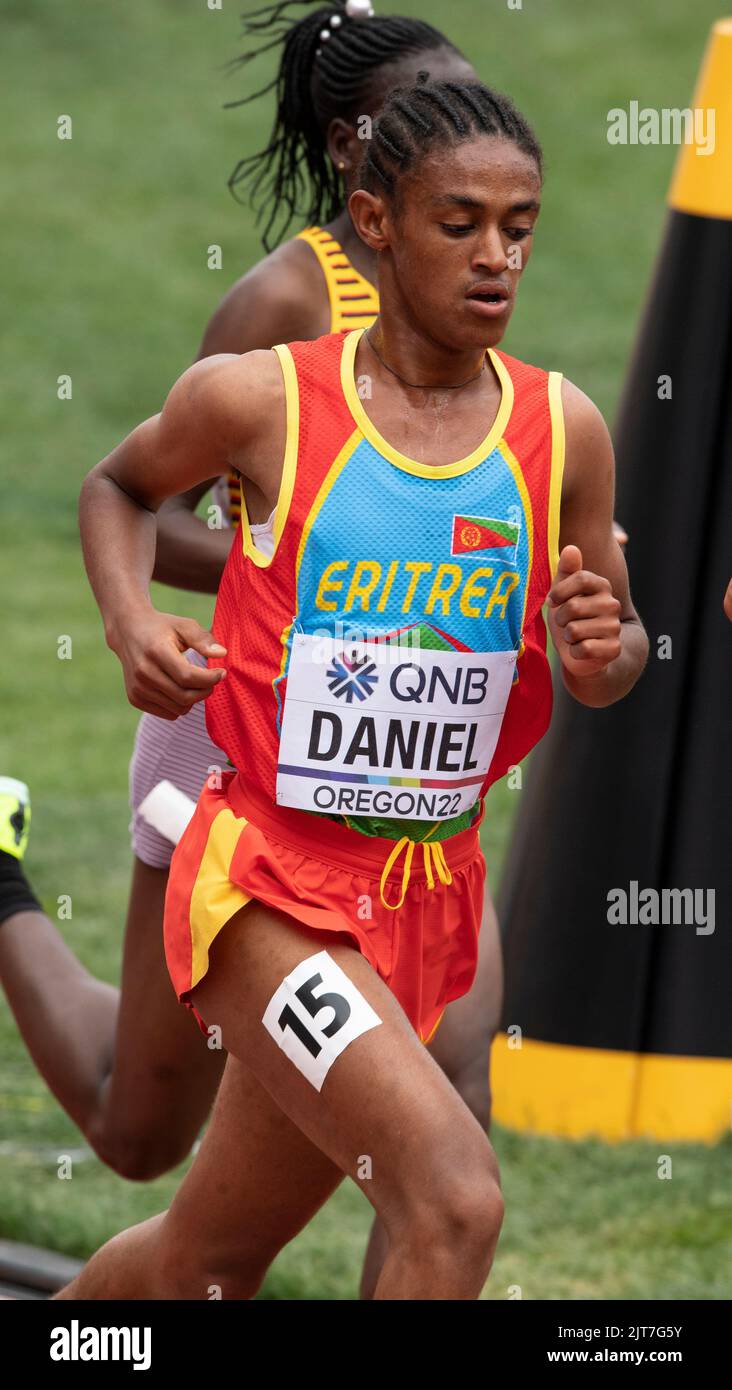 Rahel Daniel of Eritrea competing in the women’s 10,000m final at the ...